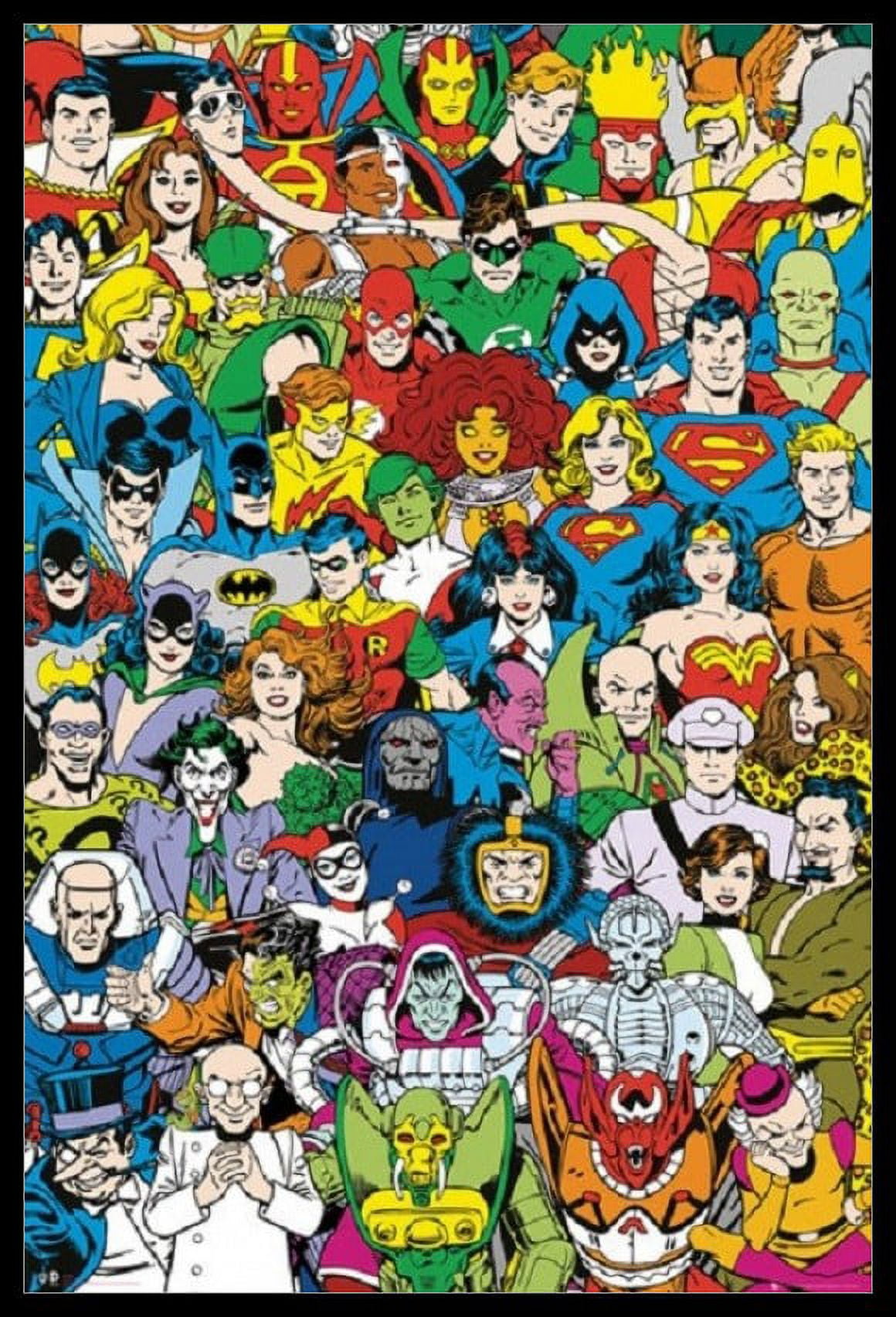 DC Comics Retro Comic Characters Laminated & Framed Poster (24 x 36 ...