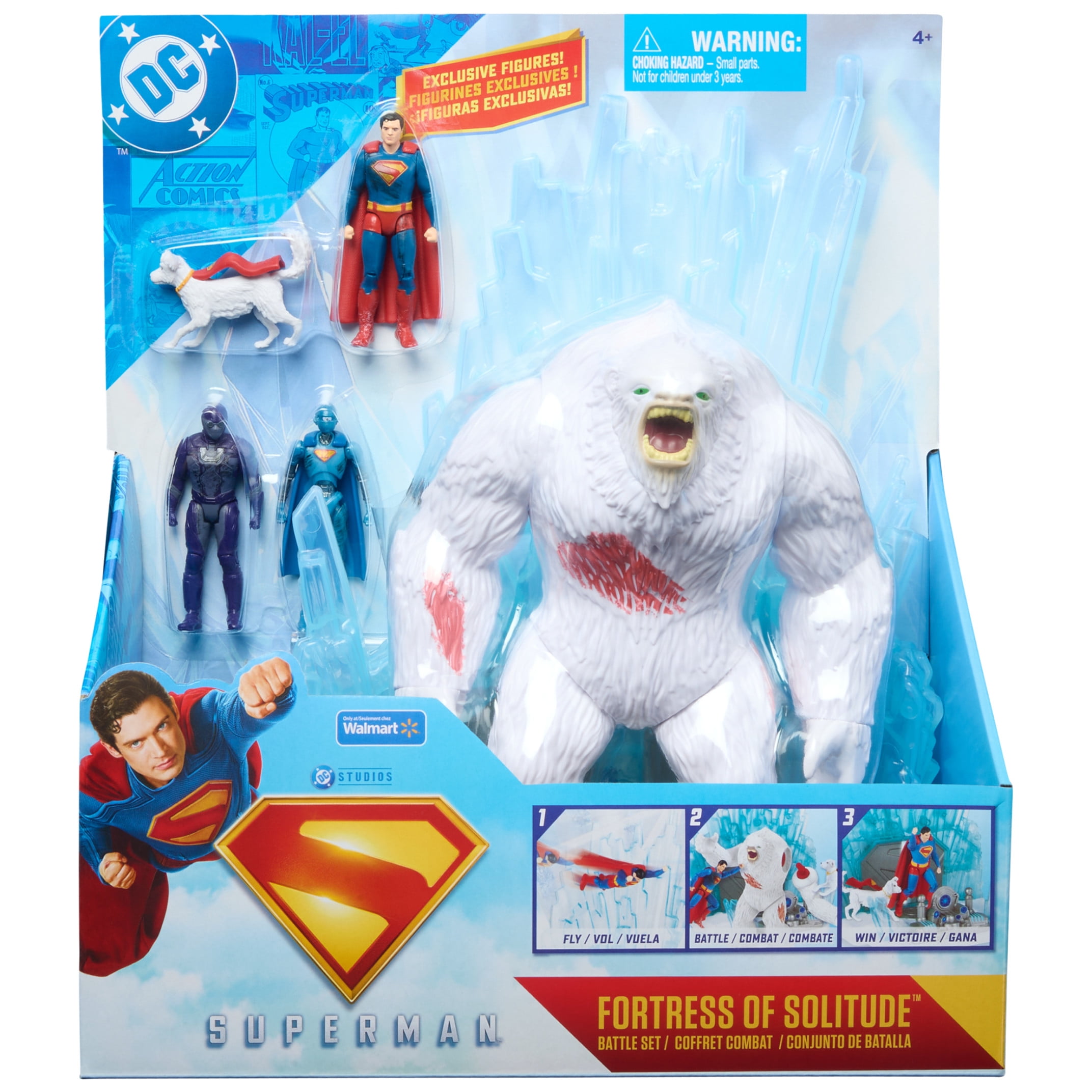 DC Comics SUPERMAN, Fortress of Solitude Battle Set with 3 Action ...
