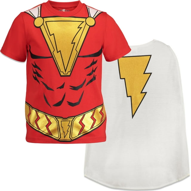 DC Comics Shazam! Little Boys T-Shirt and Cape Little Kid to Big Kid ...