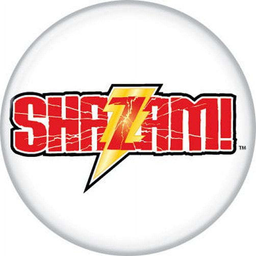 DC Comics Shazam Logo Symbol White Licensed 1.25 Inch Button 87743 ...