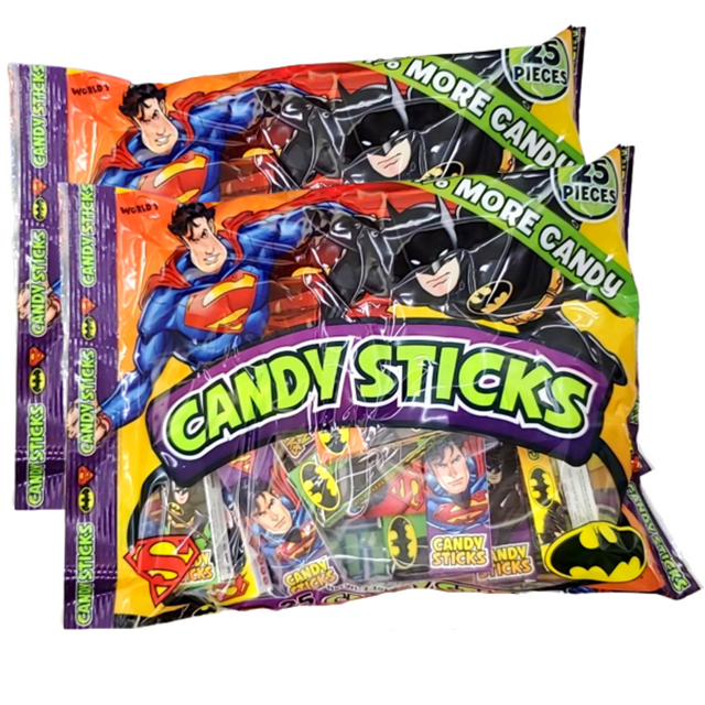 DC Comics Superman and Batman White Candy Sticks Kids Party Favor ...