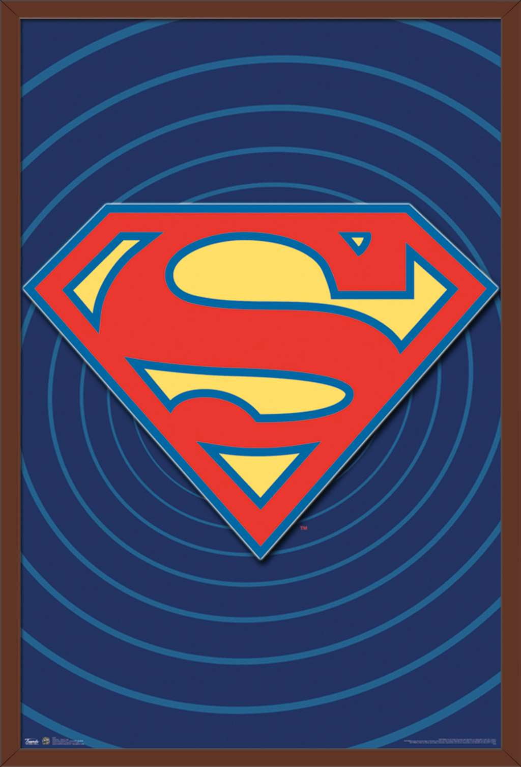 DC Comics - Superman - Classic Logo Wall Poster, 22.375" x 34", Framed ...