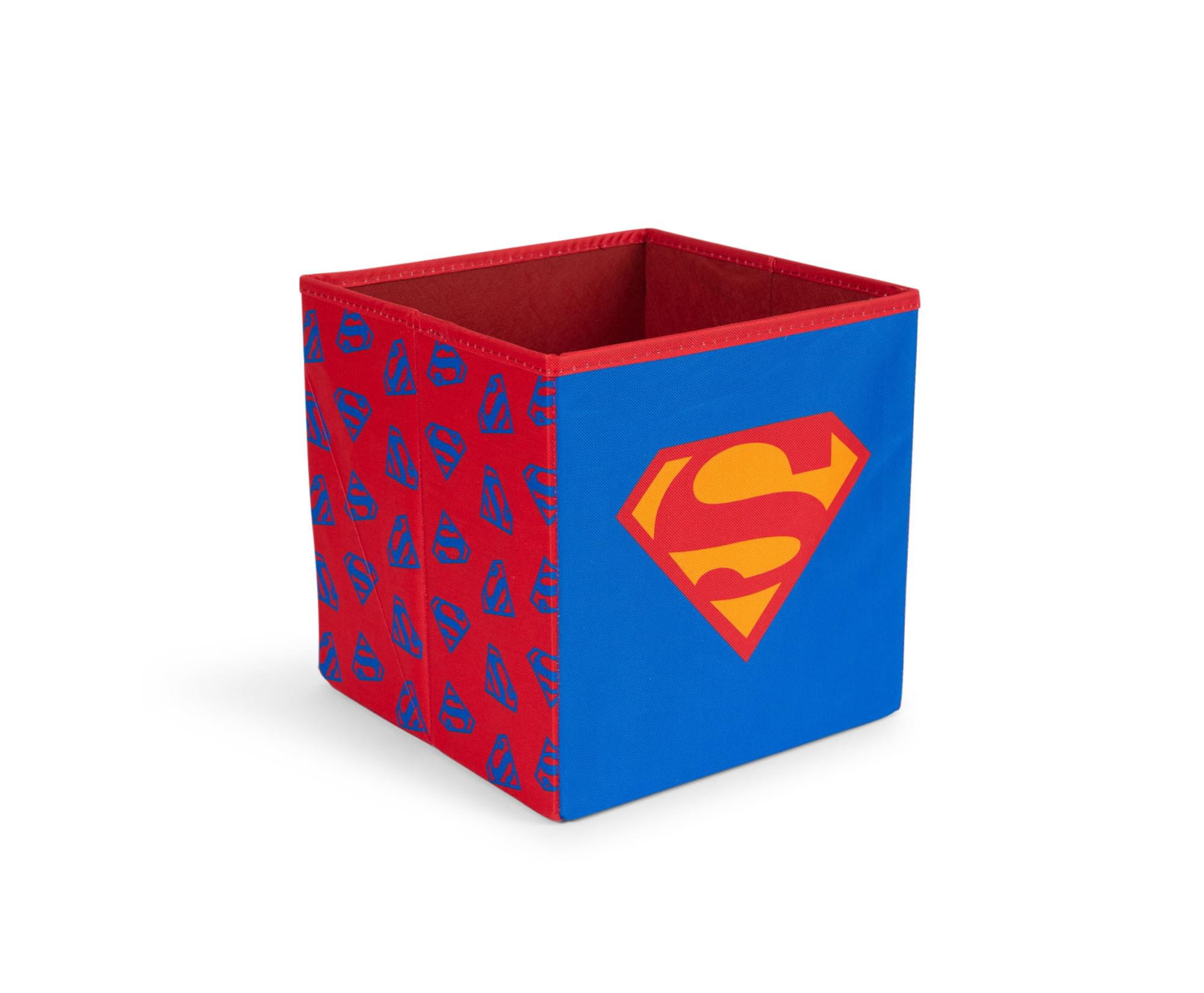 DC Comics Superman Logo Storage Bin Cube Organizer | 11 Inches ...