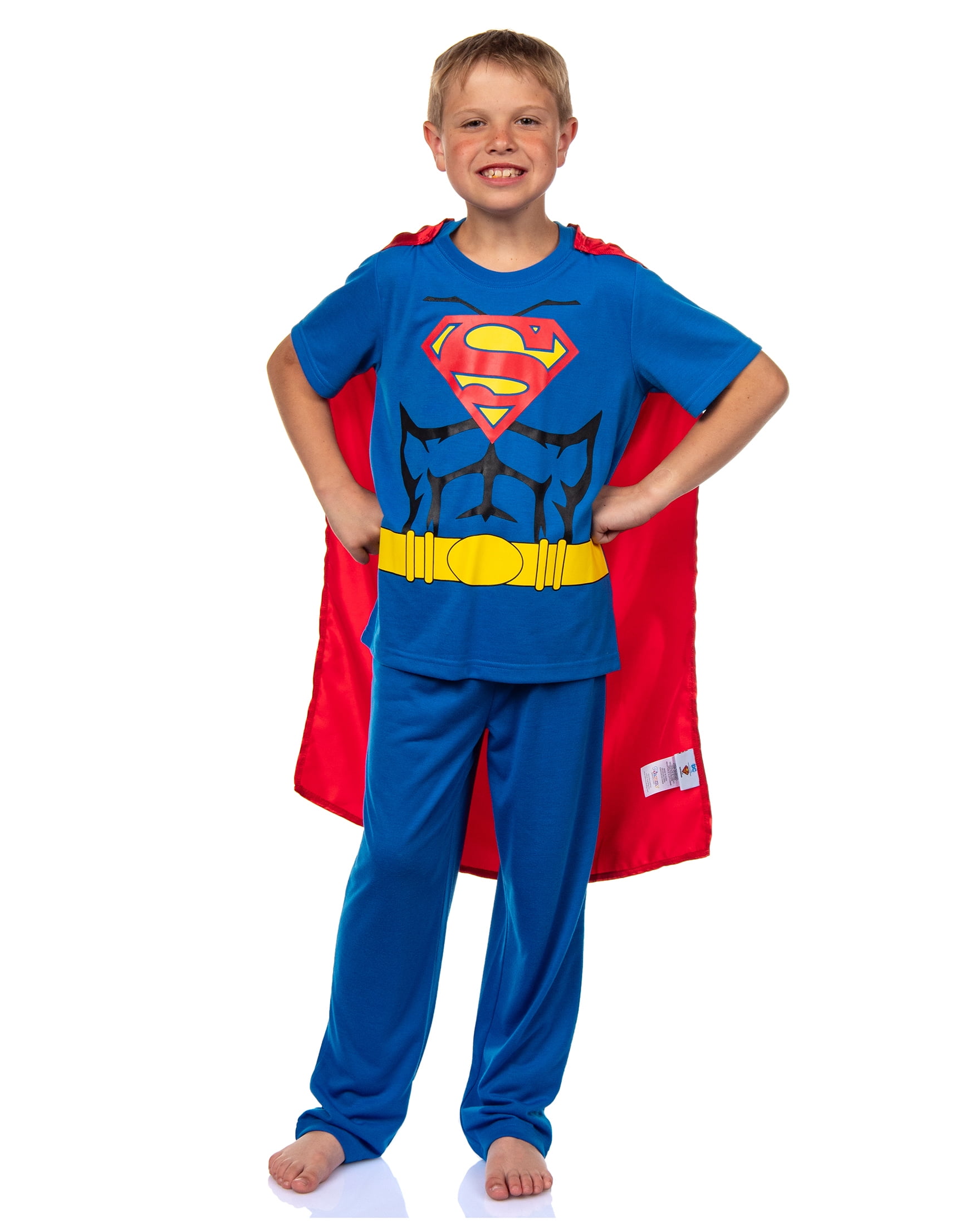 DC Comics Superman Pajamas Boys Short Sleeve Shirt and Pant Set with ...