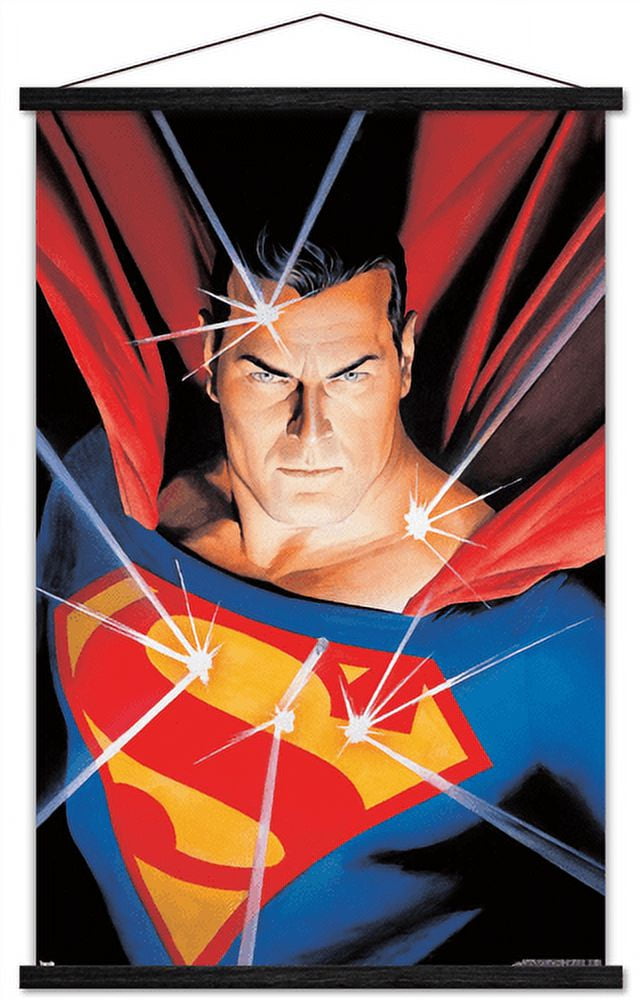 DC Comics - Superman - Portrait Wall Poster with Wooden Magnetic Frame ...