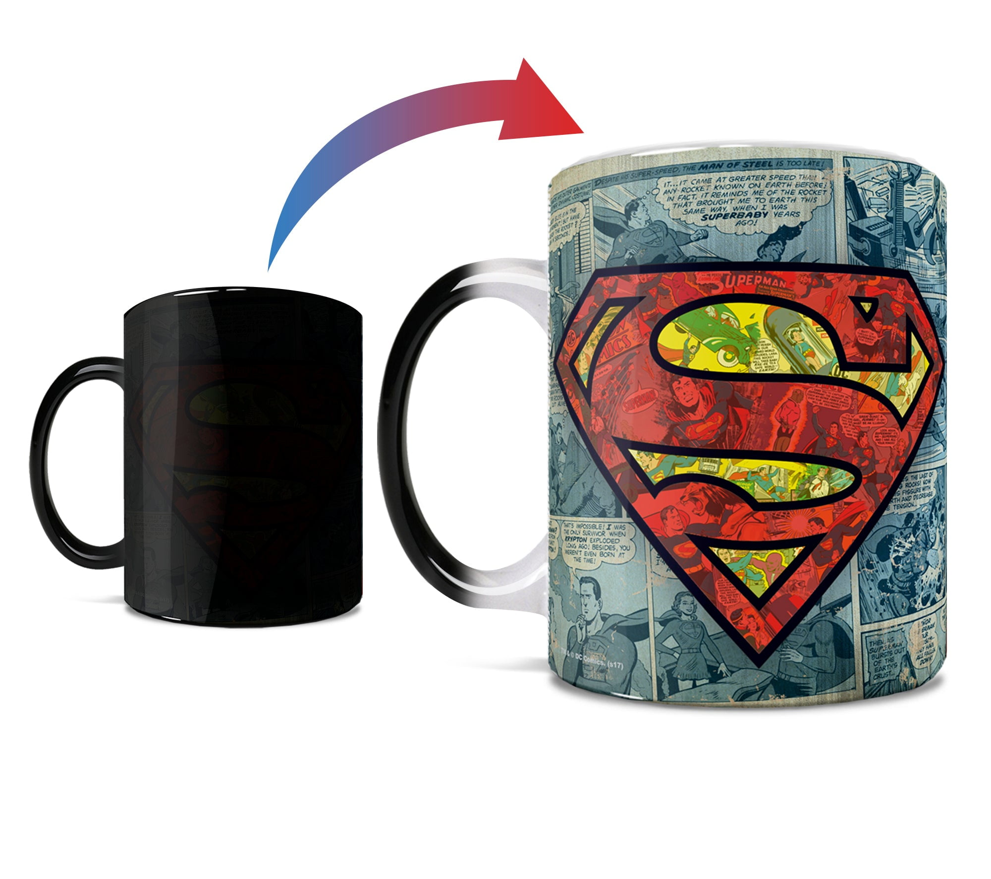 DC Comics (Superman - Retro Logo) Morphing Mugs® Heat-Sensitive Mug ...