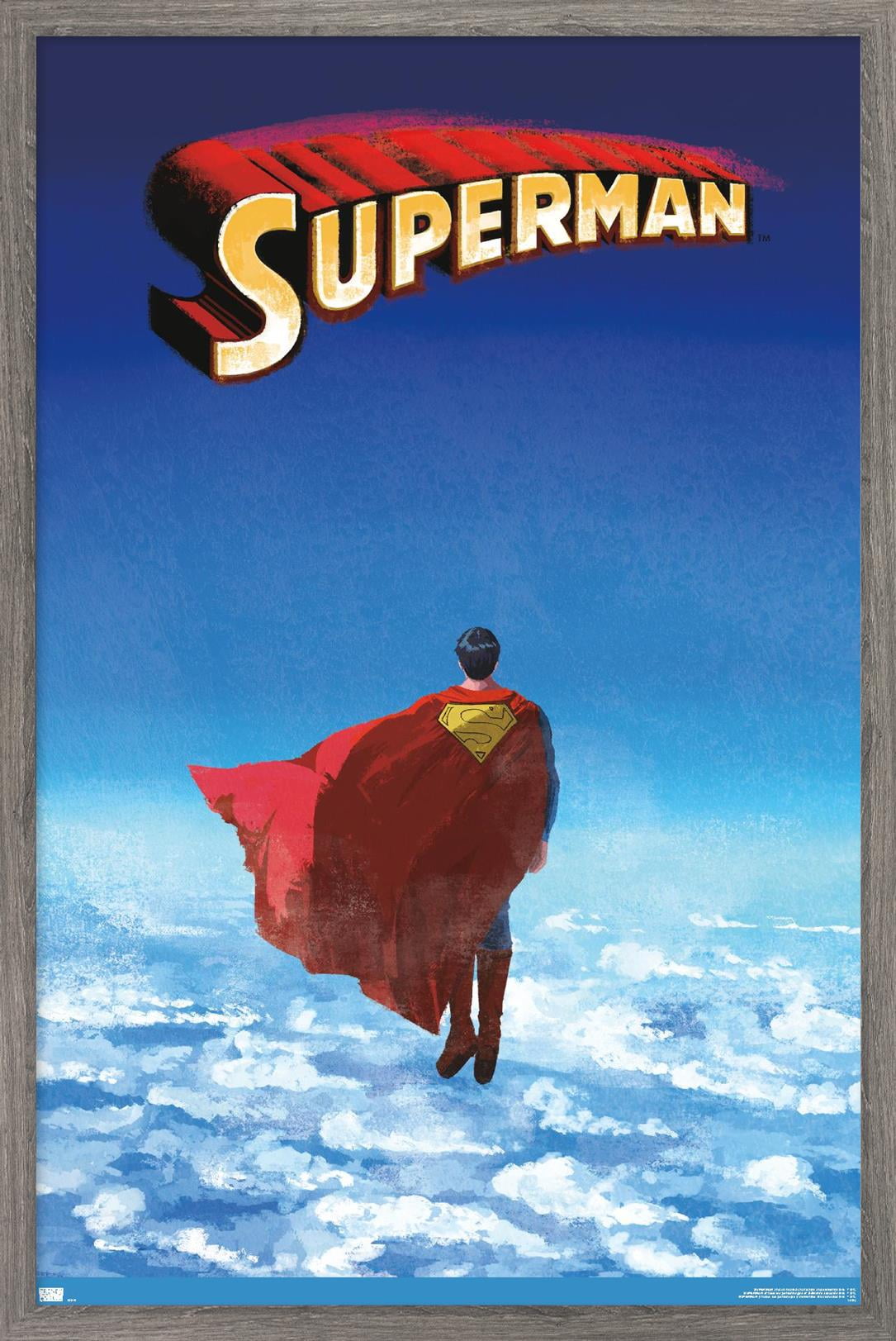 DC Comics - Superman - Skyline Clouds Wall Poster, 22.375" x 34" Framed ...