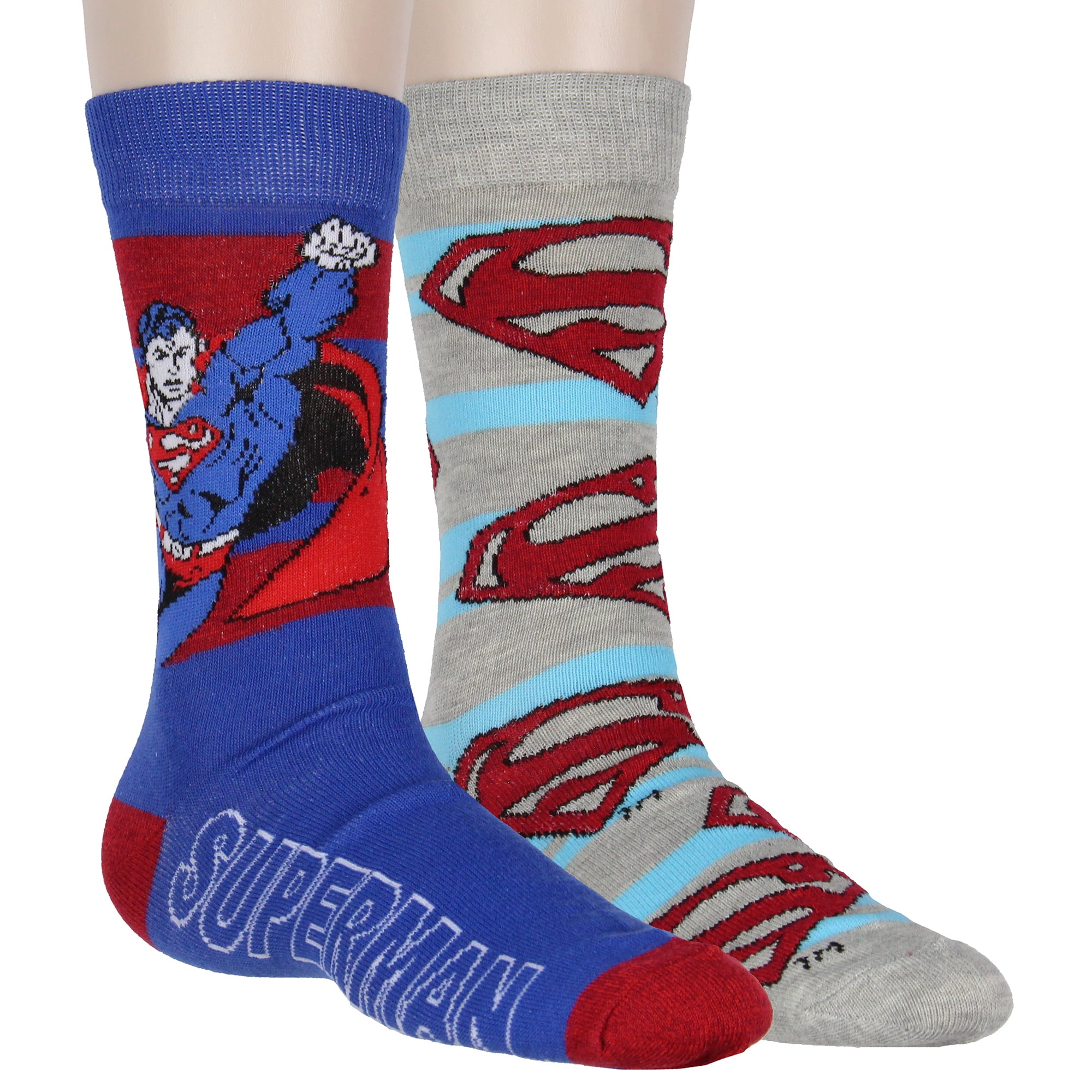 DC Comics Superman Socks Men's 2-Pack Shield and Character Design Adult ...