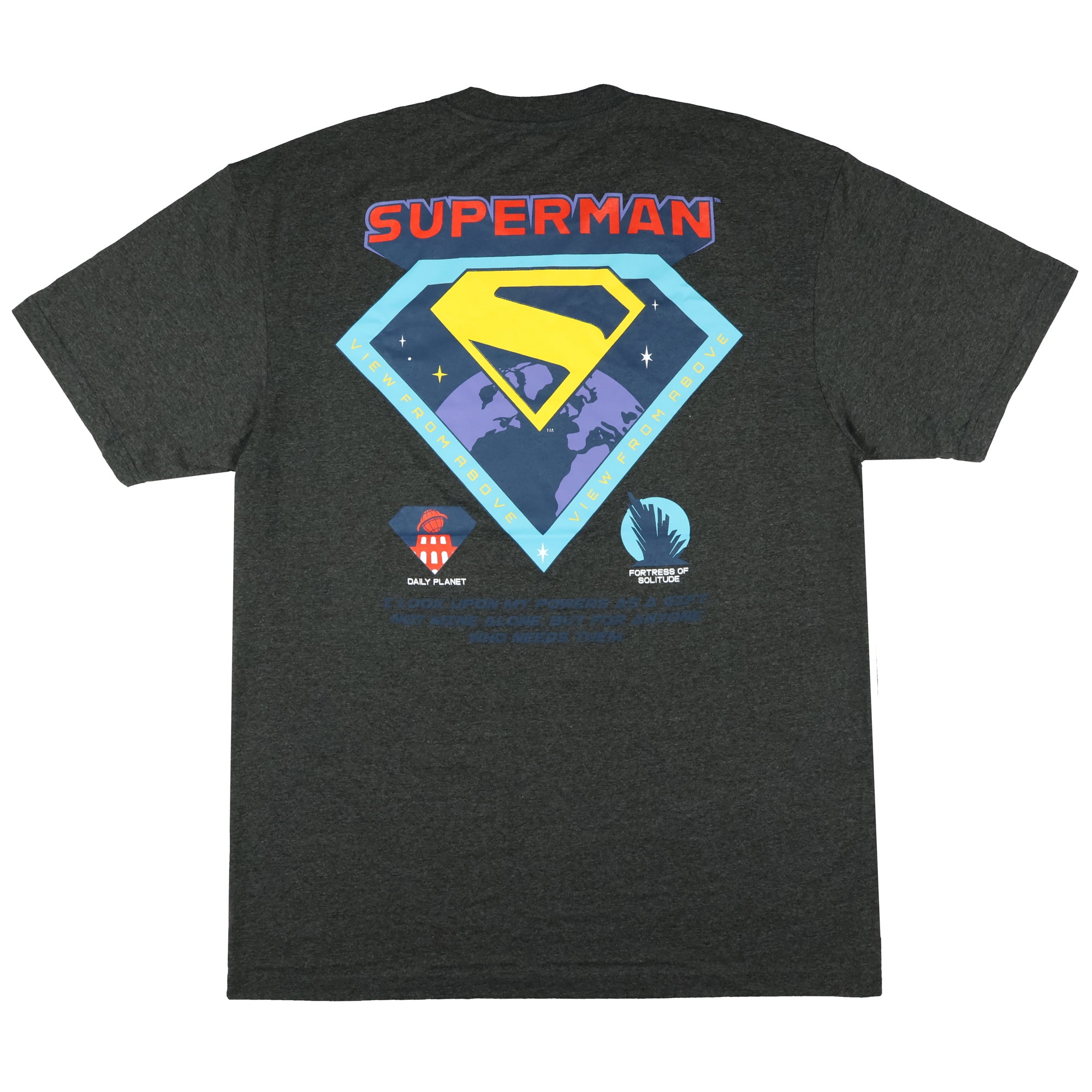DC Comics Superman T-Shirt Men's Big and Tall View From Above Adult Two ...