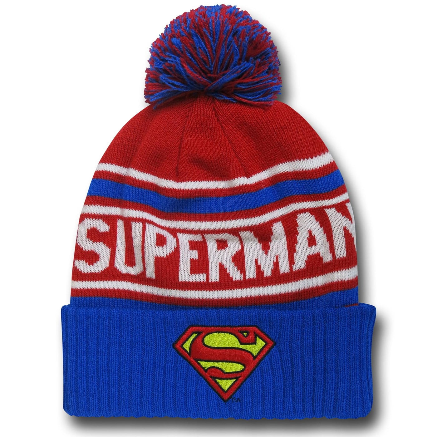 DC Comics Superman Embroidered Classic Logo Pom Beanie Hat - Walmart.com