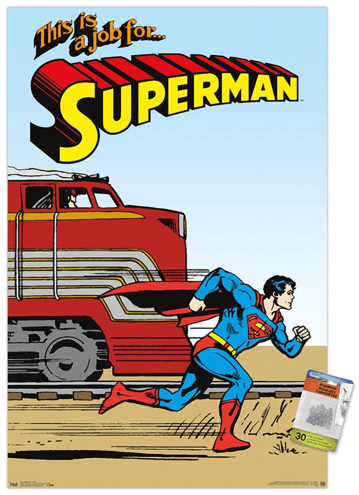 DC Comics - Superman - VIntage Wall Poster with Push Pins, 22.375" x 34 ...