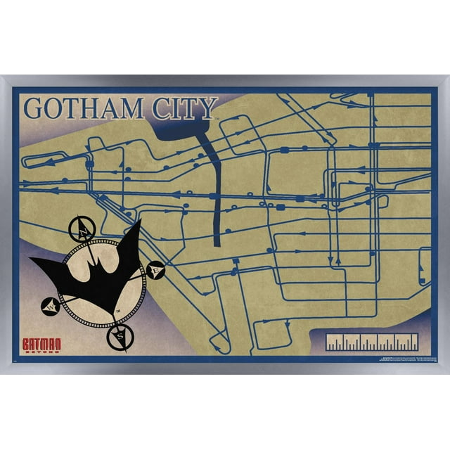 DC Comics TV Batman Beyond - Map Wall Poster, 22.375" x 34" Framed ...