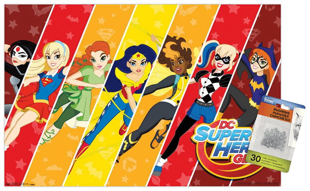 DC Comics TV - DC Superhero Girls - League Wall Poster with Push Pins ...