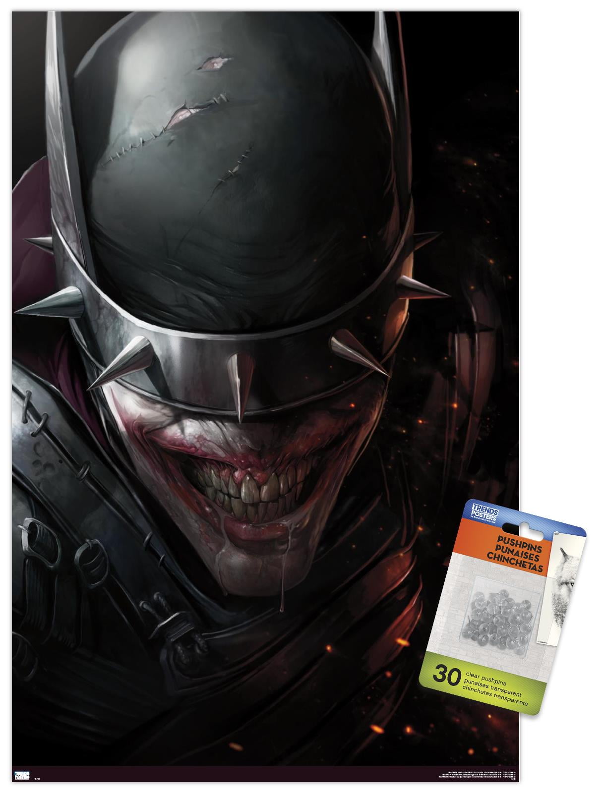 DC Comics The Batman Who Laughs - Face Wall Poster with Push Pins, 14. ...