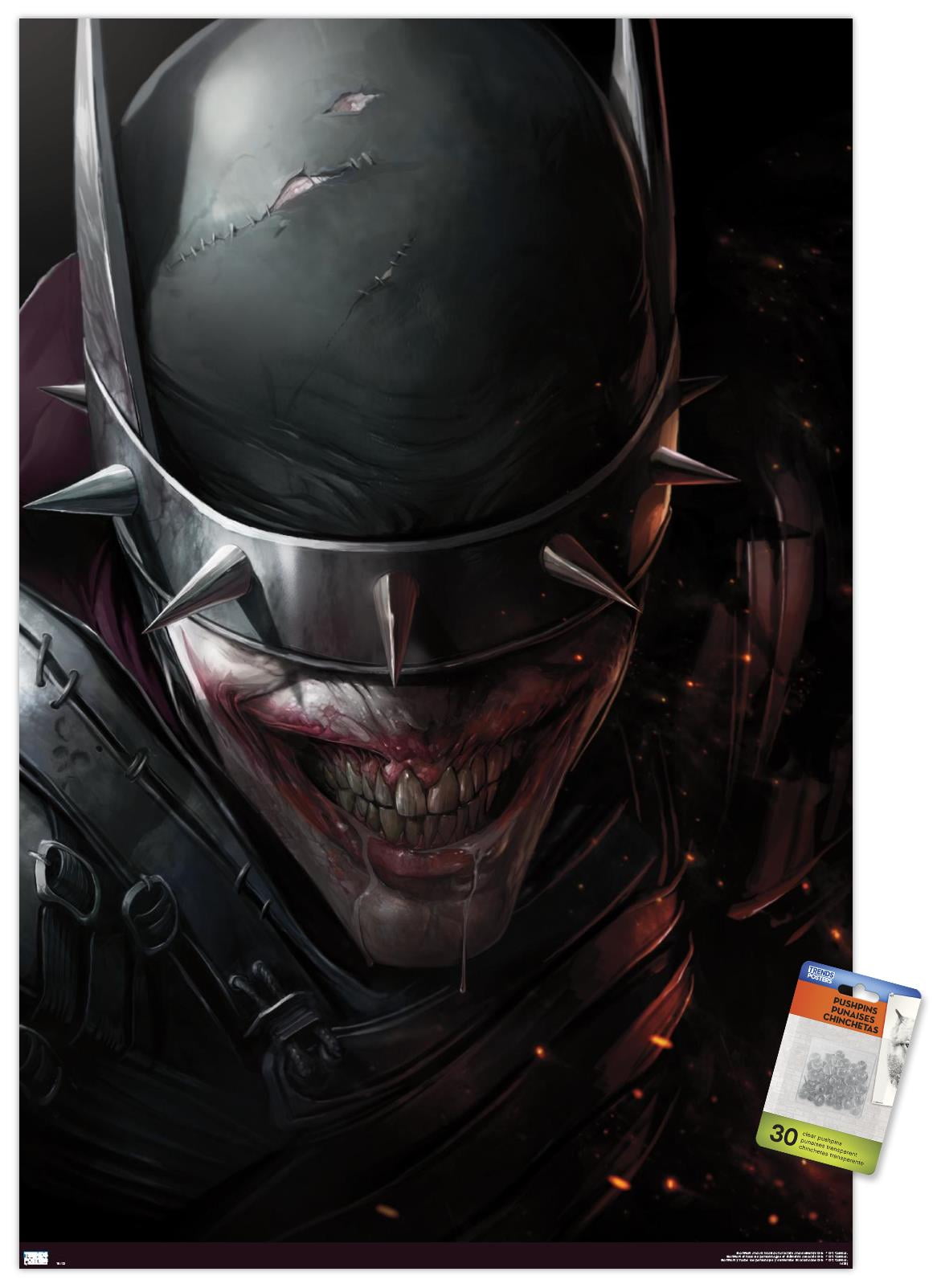 DC Comics The Batman Who Laughs - Face Wall Poster with Push Pins, 22. ...