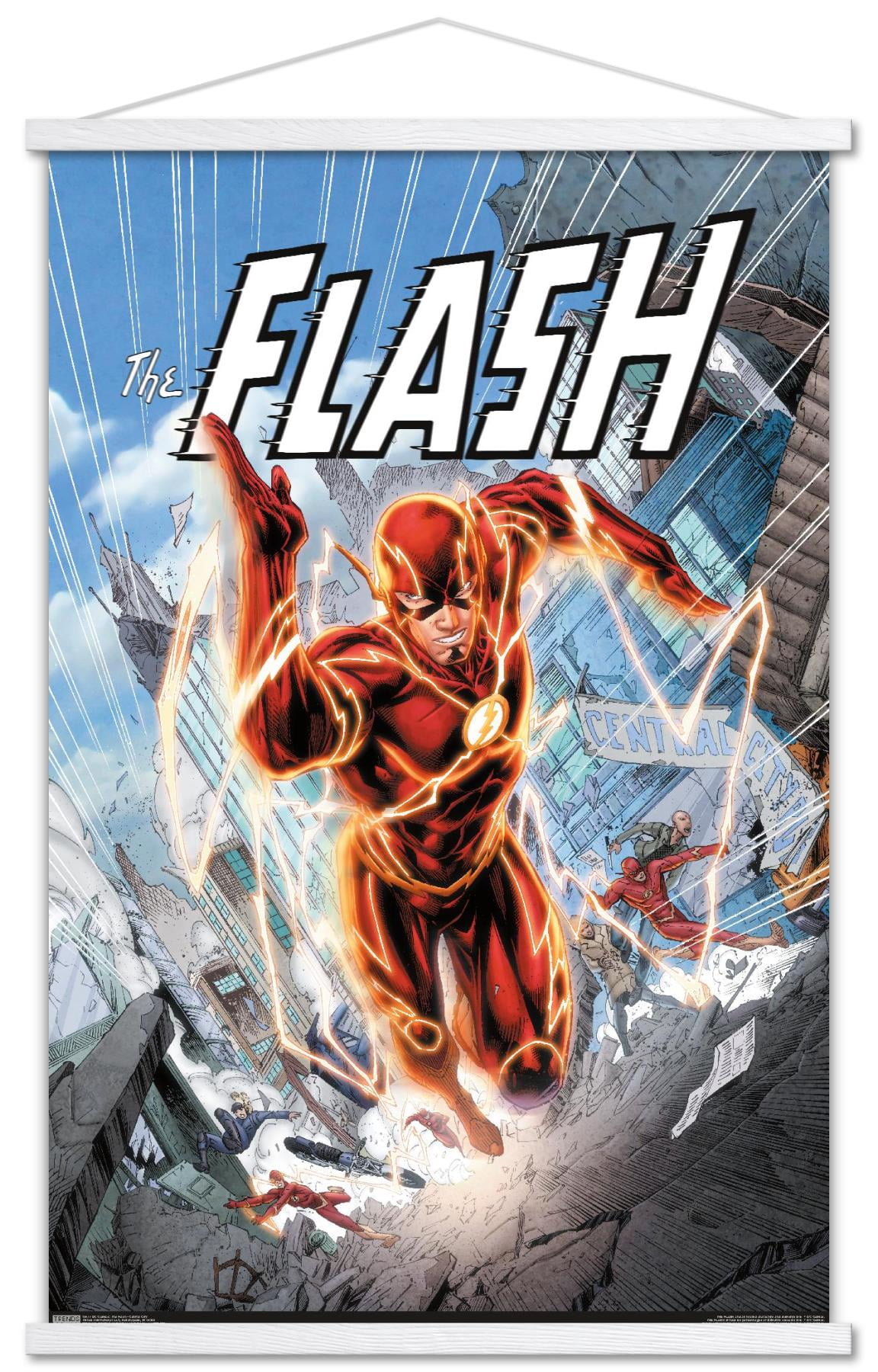 DC Comics - The Flash - Central City Wall Poster with Wooden Magnetic ...