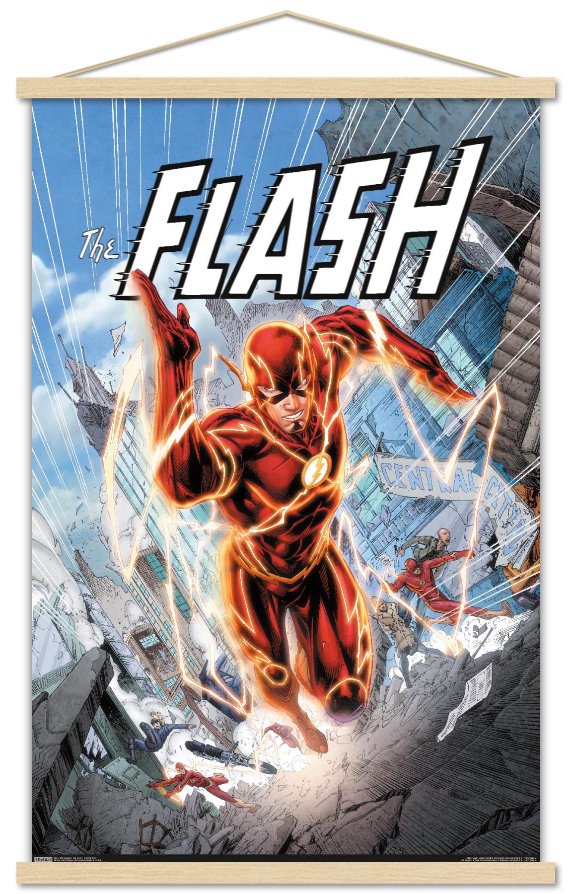 DC Comics - The Flash - Central City Wall Poster with Wooden Magnetic ...