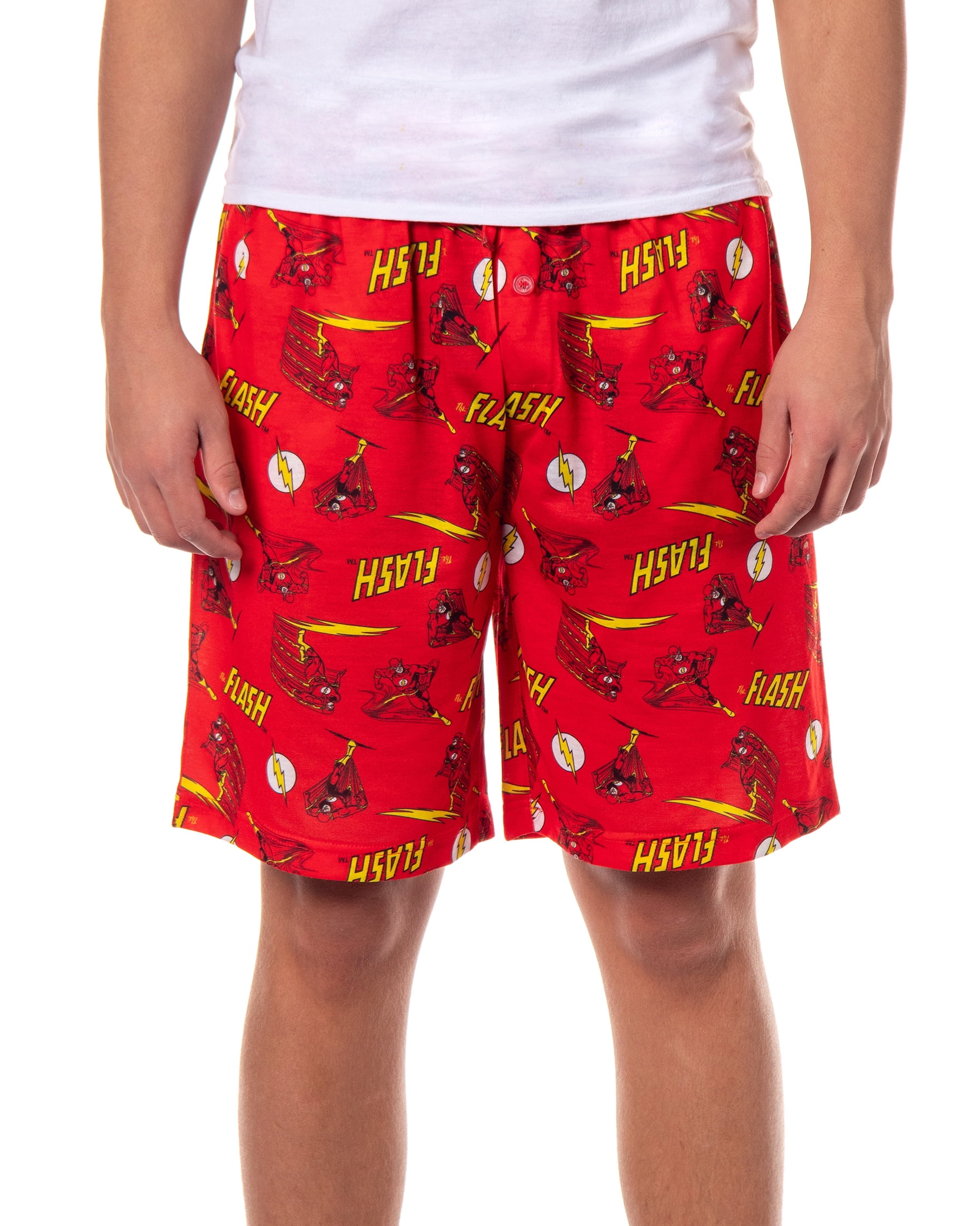 DC Comics The Flash Pajamas Men's All-Over Print Lounge Sleep PJ Shorts ...