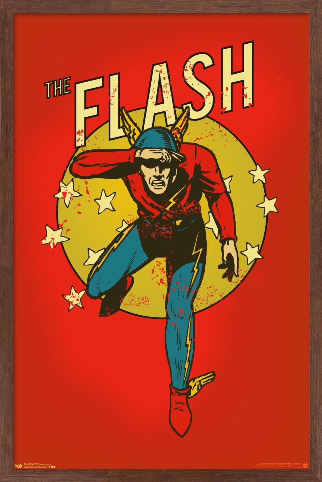 DC Comics - The Flash - Vintage Wall Poster, 22.375" x 34", Framed ...