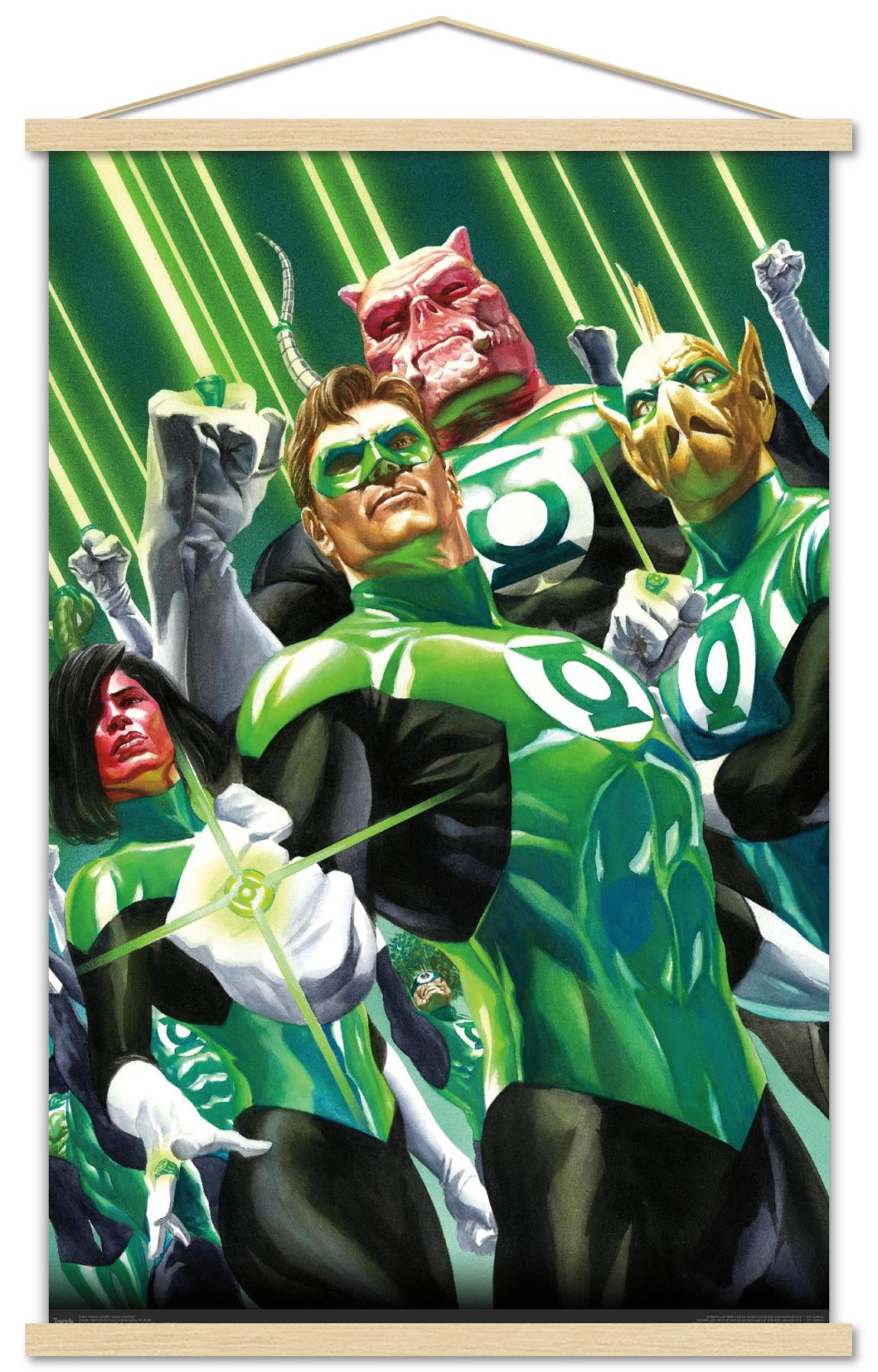 DC Comics - The Green Lantern Corps - Portrait Wall Poster with Wooden ...