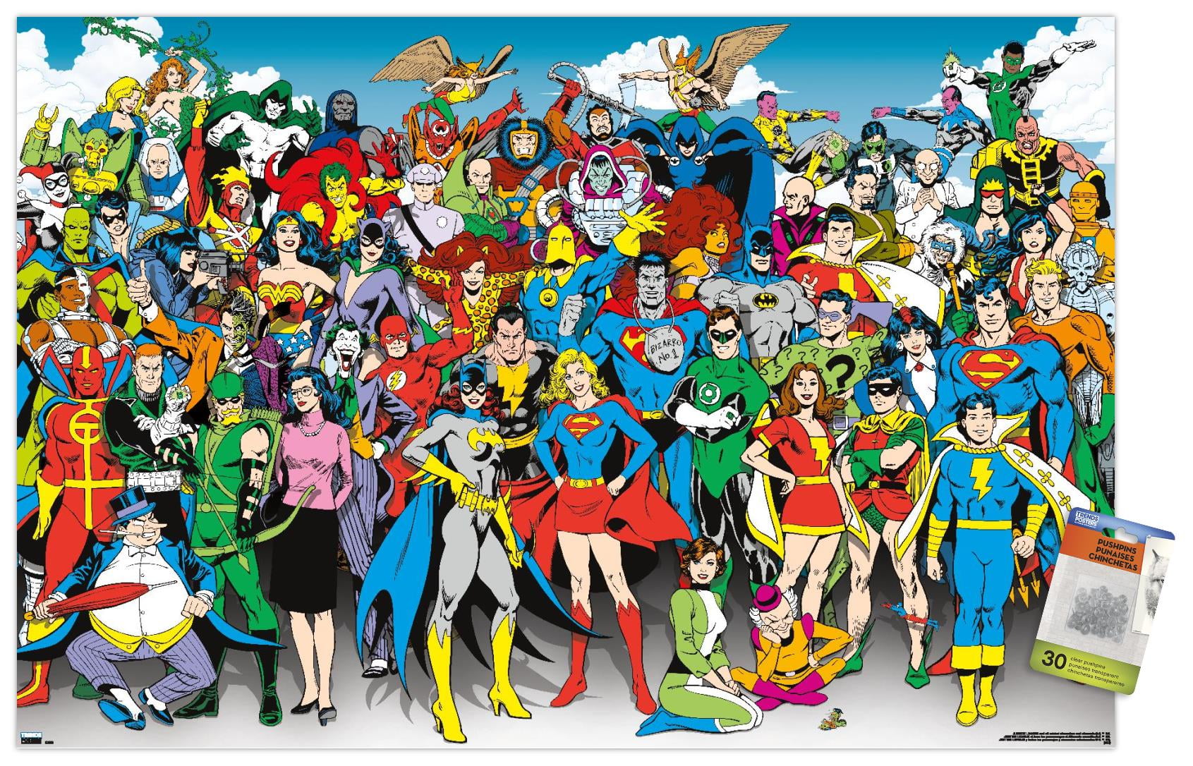 DC Comics - The Lineup Wall Poster with Push Pins, 22.375" x 34 ...