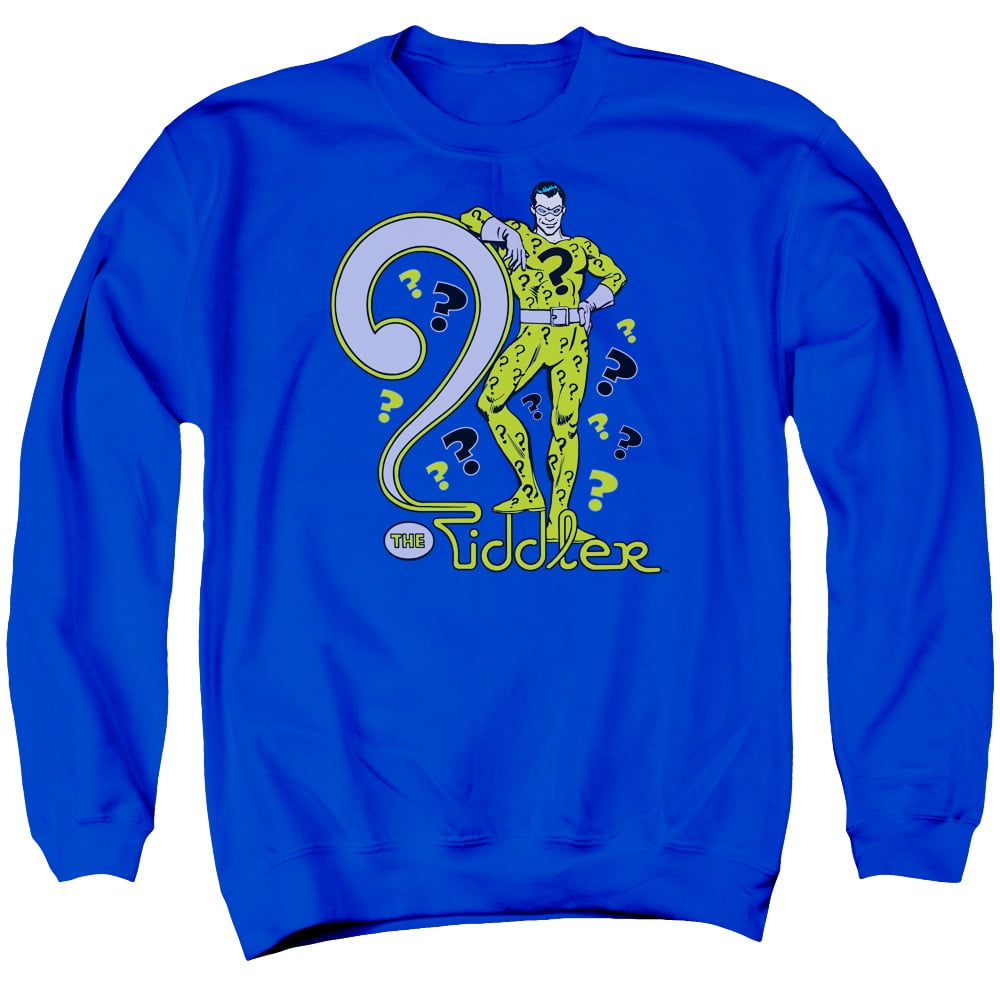 DC Comics The Riddler Adult Crewneck Sweatshirt Royal Blue - Walmart.com