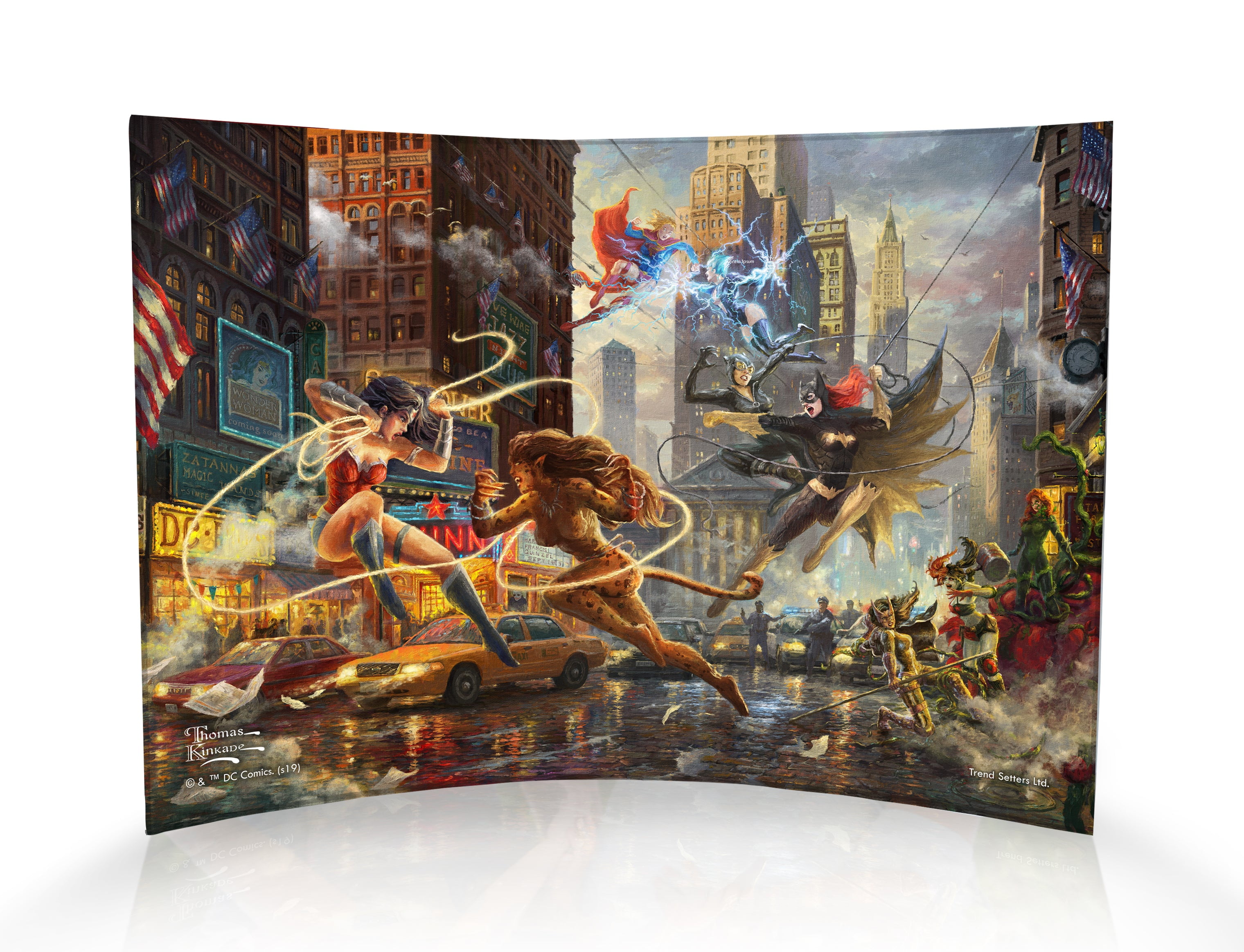 DC Comics (The Women of DC) 10 x 7 Curved Acrylic Print Thomas Kinkade ...