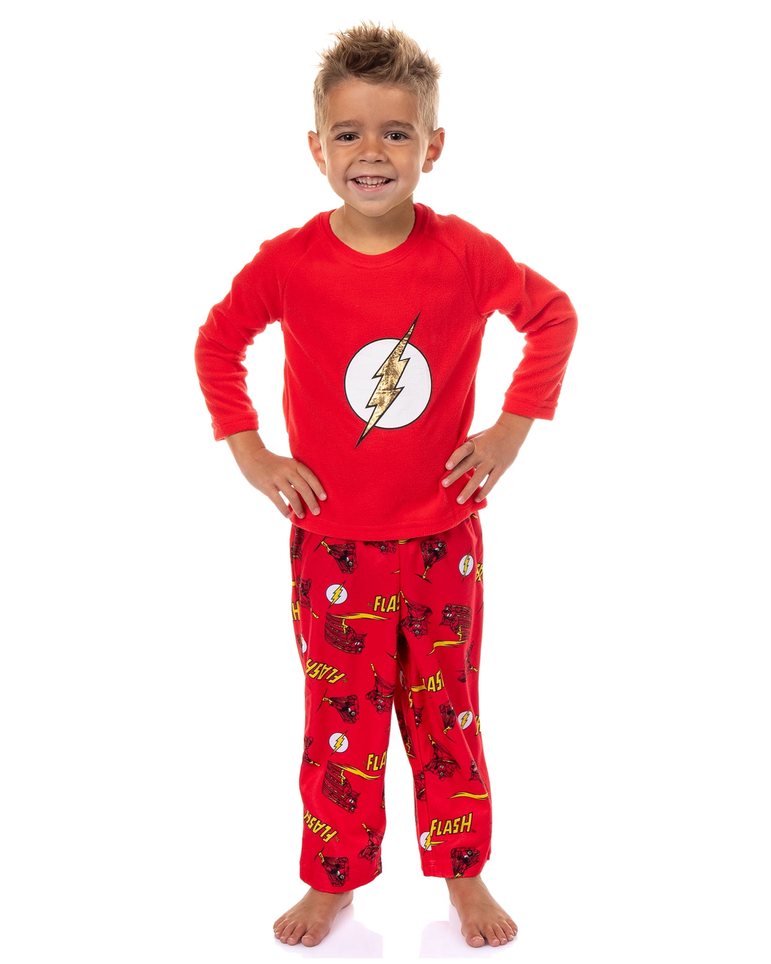 PJammy DC Comics The Flash Toddler Pajama Set, Long Sleeve Raglan ...
