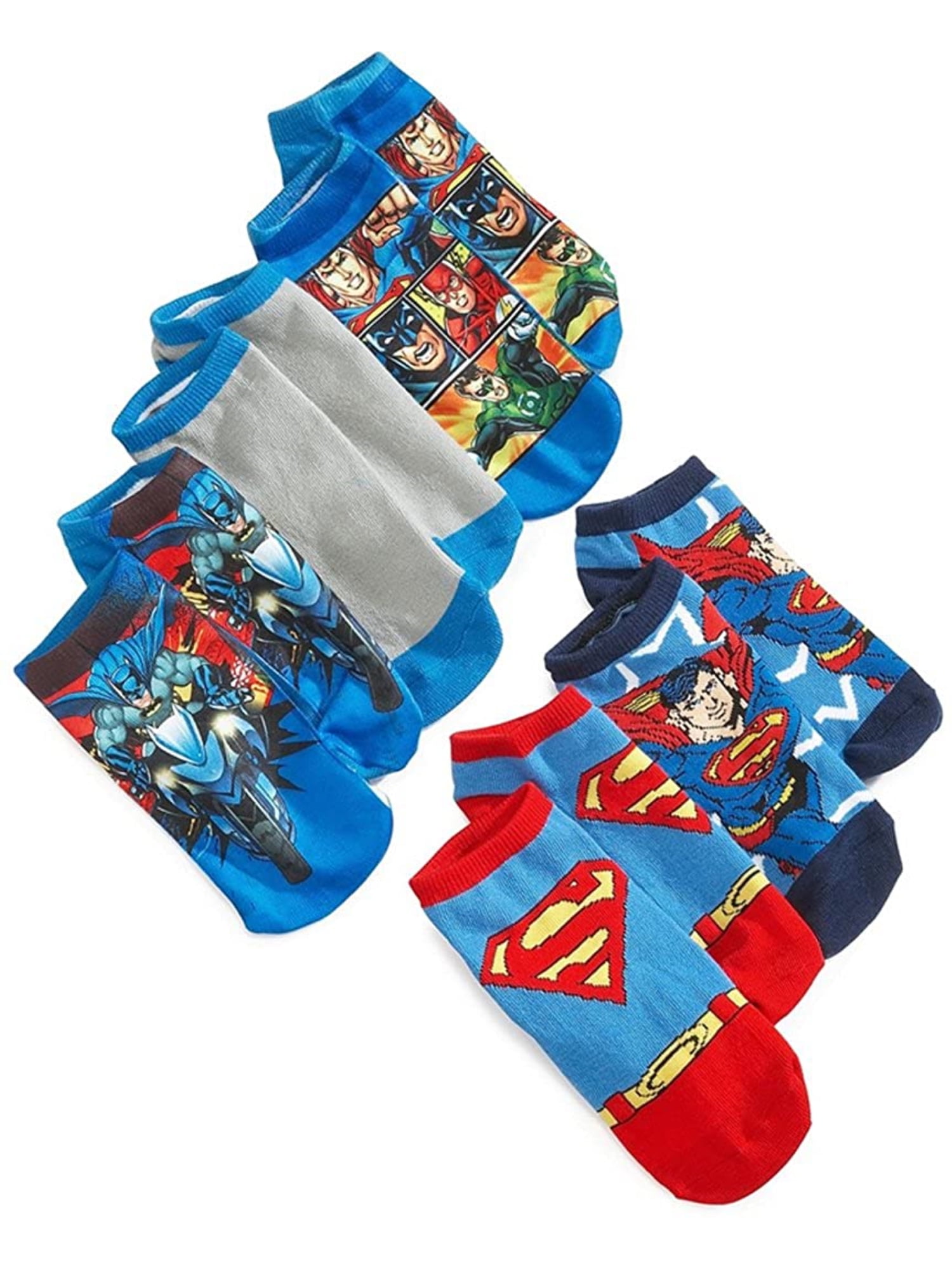 DC Comics Toddler Boys' Justice League 5 Pack Socks, Size 4-6 (Shoe ...