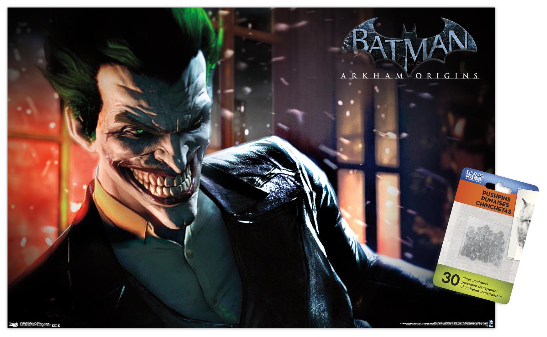 DC Comics Video Game - Arkham Origins - The Joker Wall Poster with Push ...