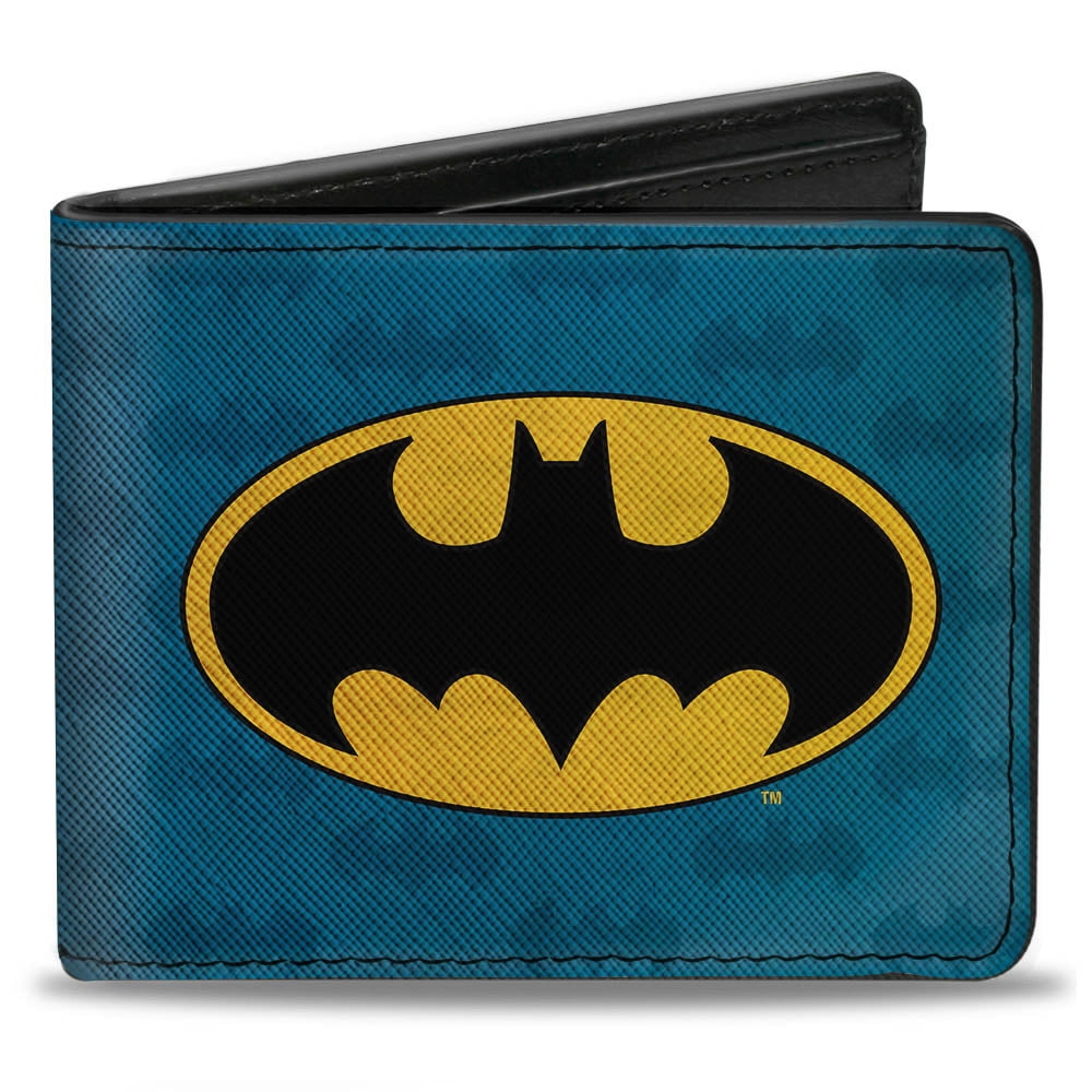 DC Comics Wallet, Bifold, Batman Signal Bat Monogram Distressed Blues ...