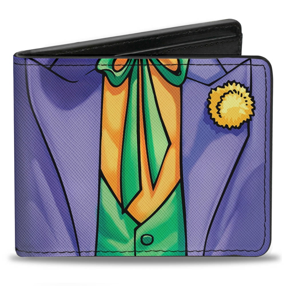 DC Comics Wallet, Bifold, Joker Suit Chest Purple Green Orange, Vegan ...