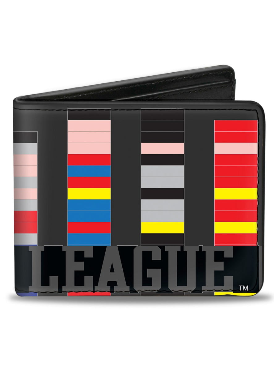 DC Comics Wallet, Bifold, Justice League 1-Bit Superheroes Gray Black ...