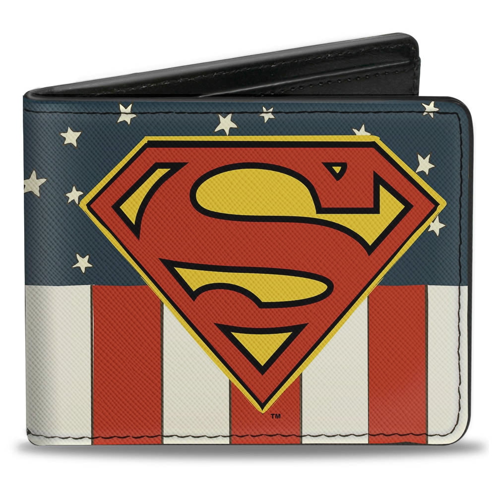 DC Comics Wallet, Bifold, Superman Shield Americana Red White Blue ...