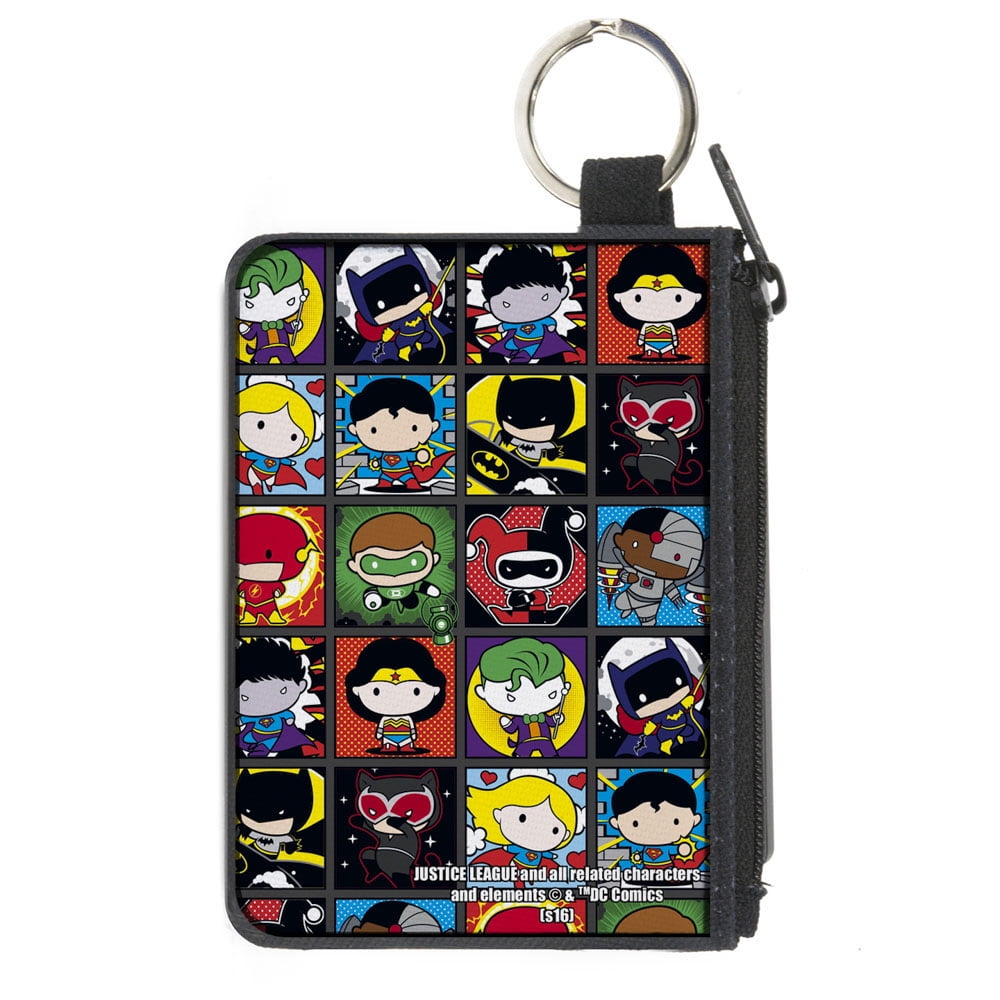 DC Comics Wallet, Coin Purse, Justice League Comics 12 Chibi Character ...