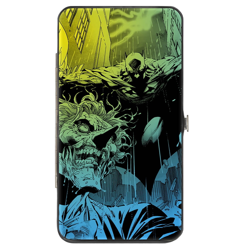 DC Comics Wallet, Hinged, Batman Flying Over Joker Rain Scene Yellow ...