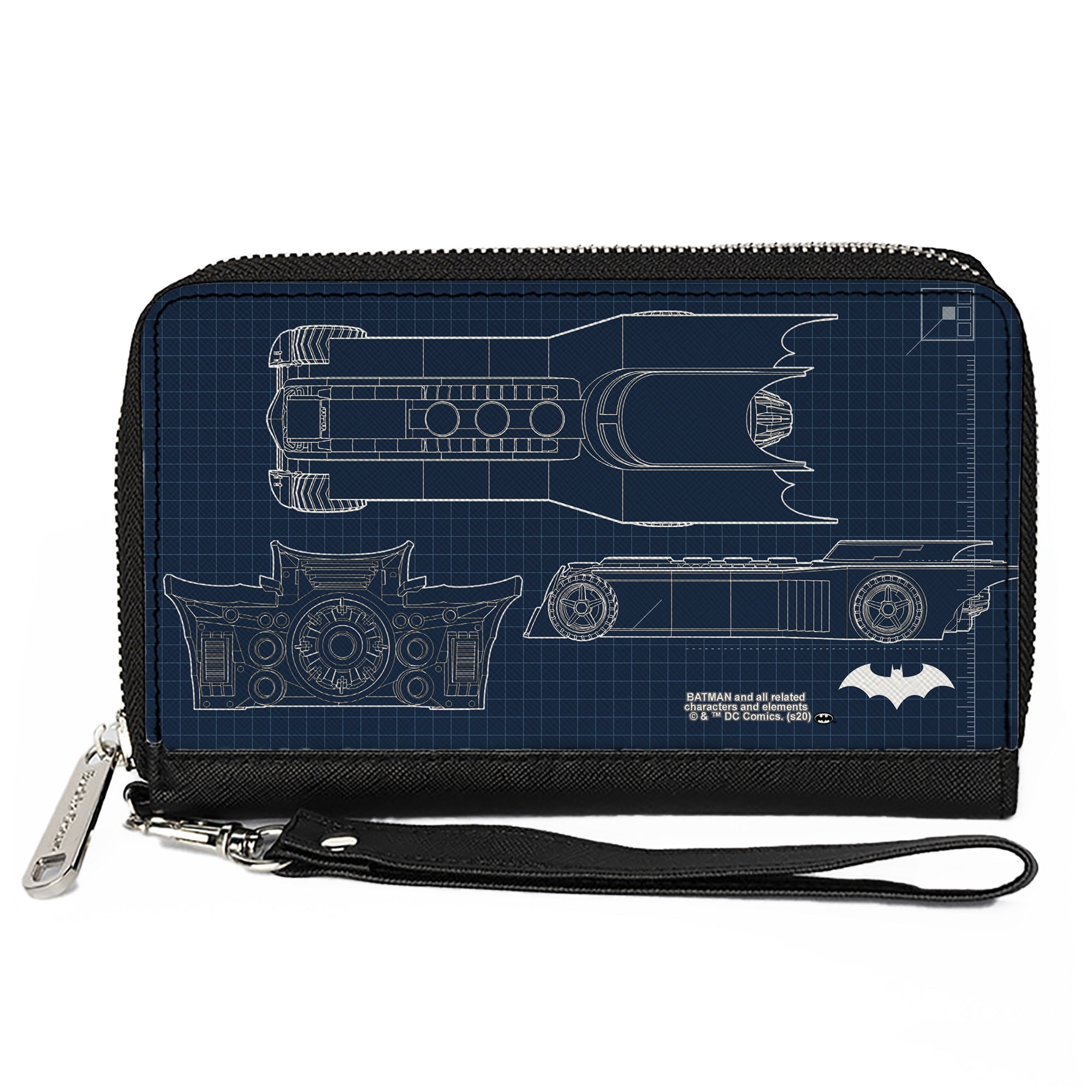 DC Comics Wallet, Zip Around, Batman Batmobile Blueprint Tech Turns ...