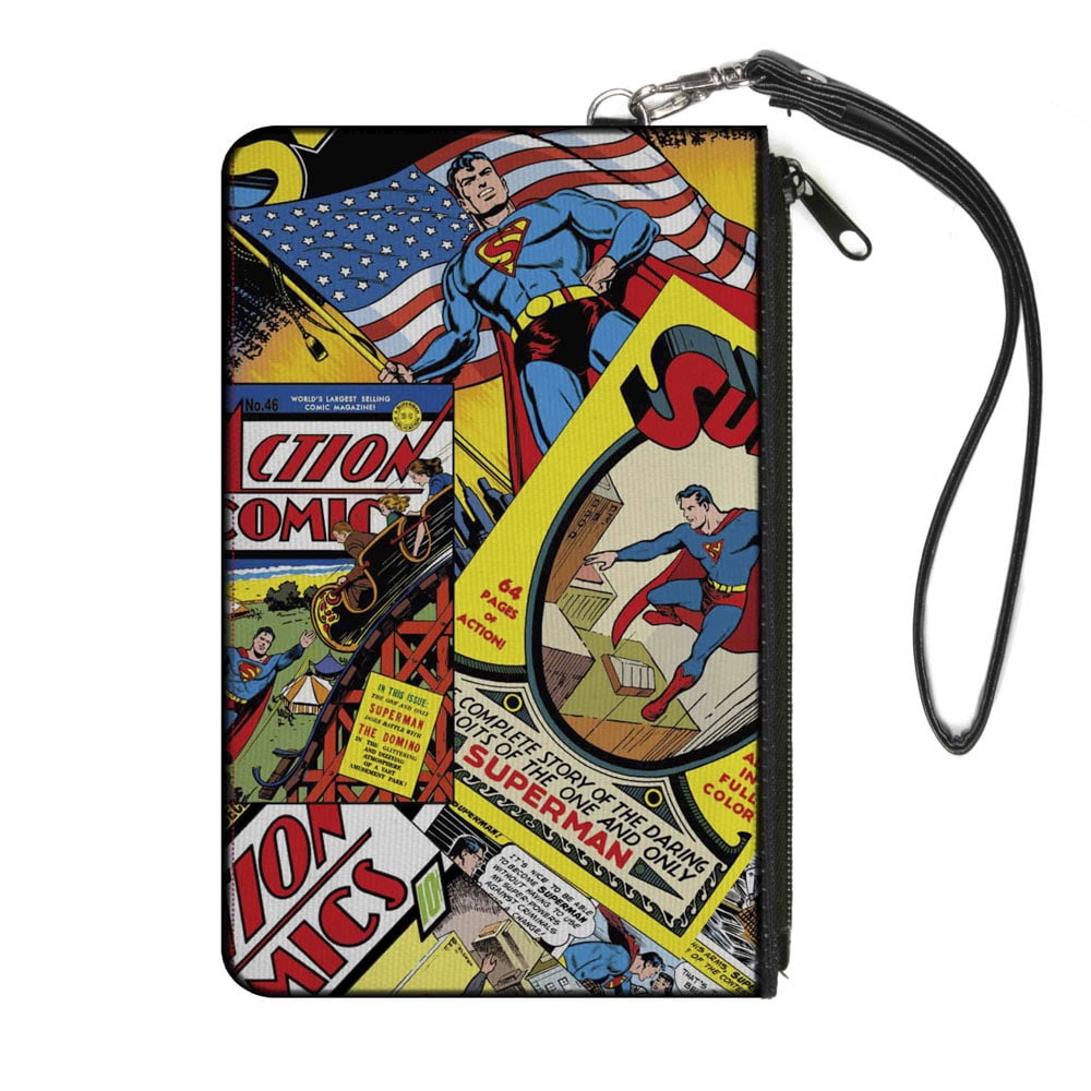 DC Comics Wallet, Zip Clutch, Classic Action Comics And Superman Comic ...