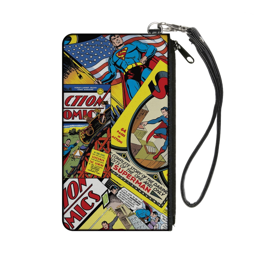 DC Comics Wallet, Zip Pouch, Classic Action Comics And Superman Comic ...