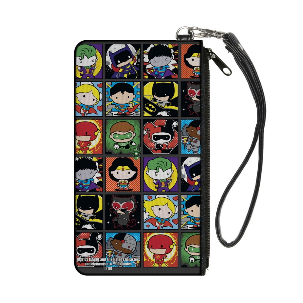 DC Comics Wallet, Zip Pouch, Justice League Comics 12 Chibi Character ...