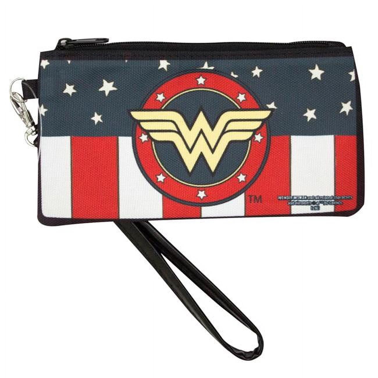 DC Comics Wallet, Zip Pouch, Wonder Woman Logo Americana Red White Blue ...