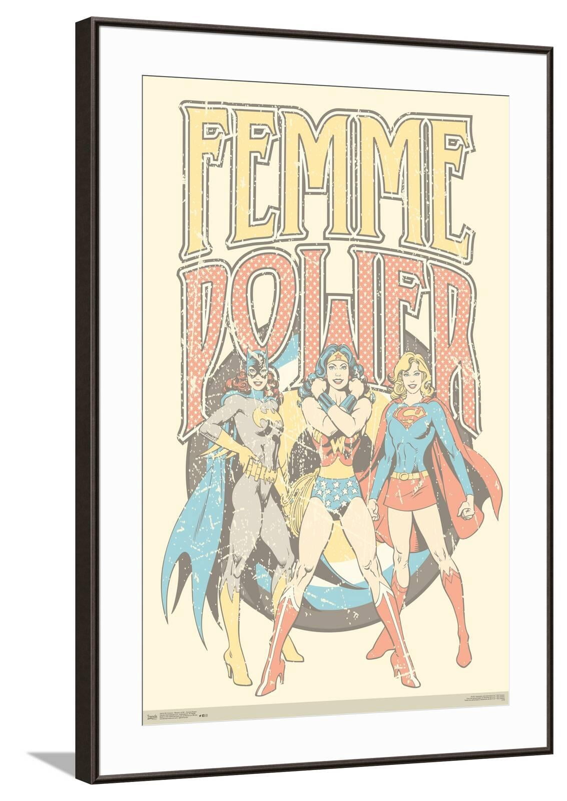 DC Comics Women Of DC - Femme Power Canvas Wall Poster, 22.375" x 34 ...