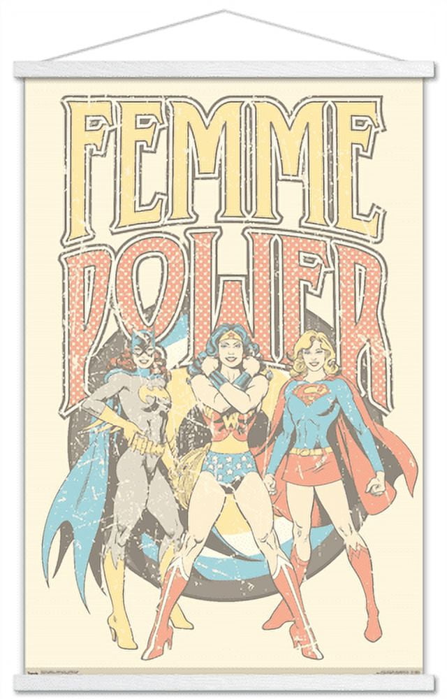 DC Comics - Women Of DC - Femme Power Wall Poster with Wooden Magnetic ...