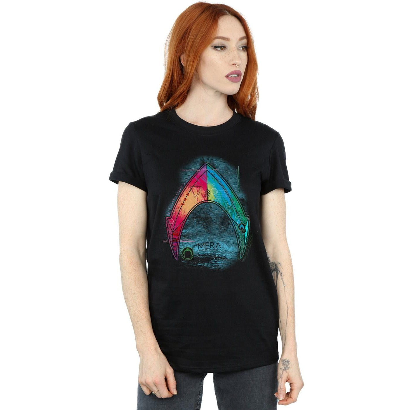 DC Comics Womens Aquaman Mera Logo Cotton Boyfriend T-Shirt - Walmart.com