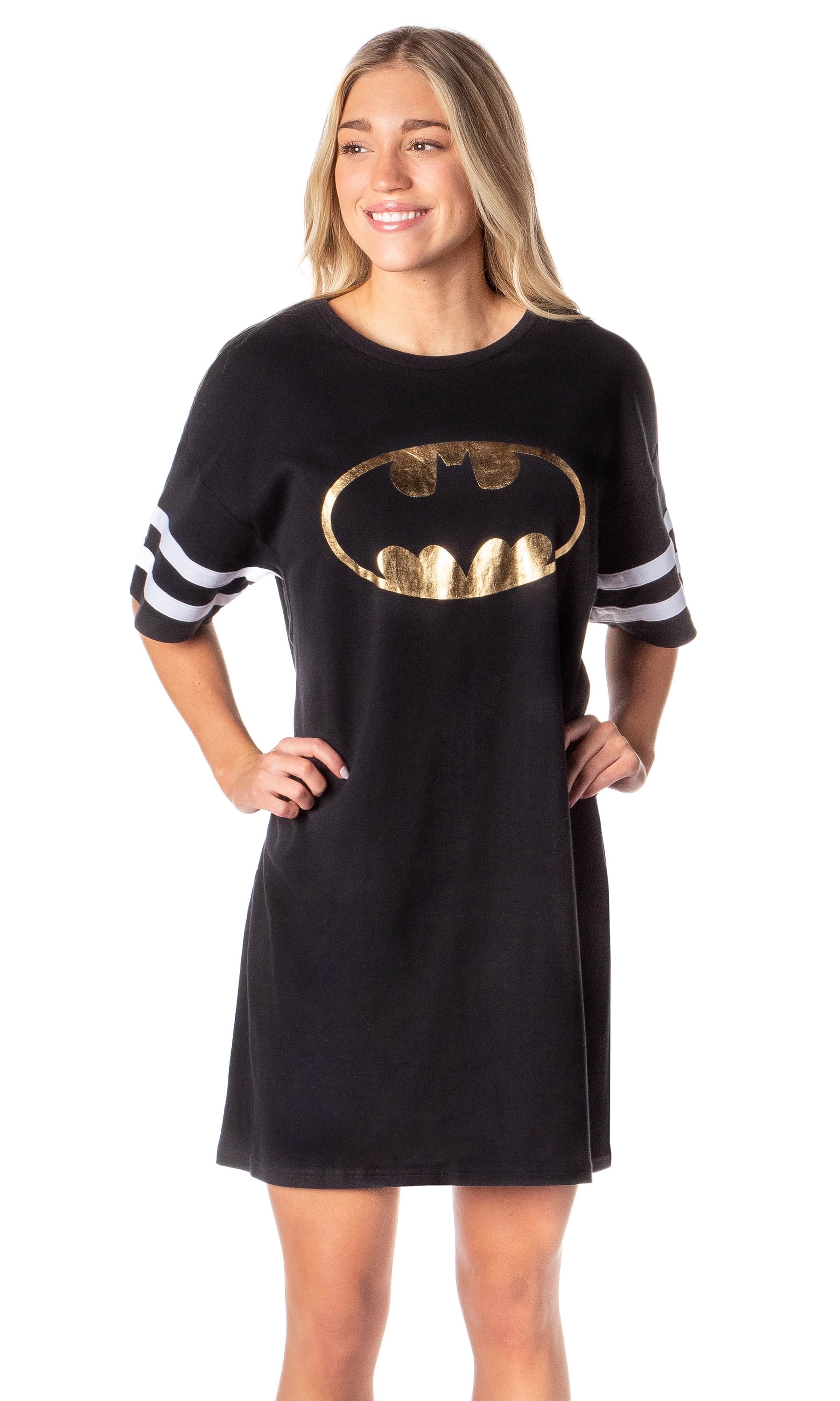 DC Comics Womens' Batman Classic Symbol Nightgown Pajama Shirt Dress ...