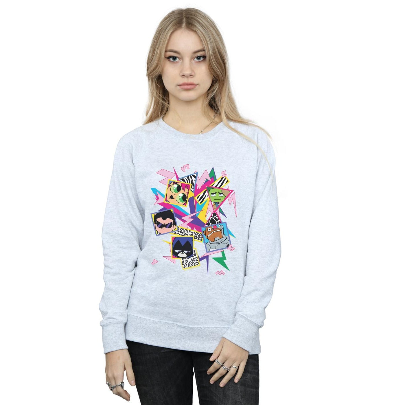 DC Comics Womens Teen Titans Go 80s Icons Sweatshirt - Walmart.com
