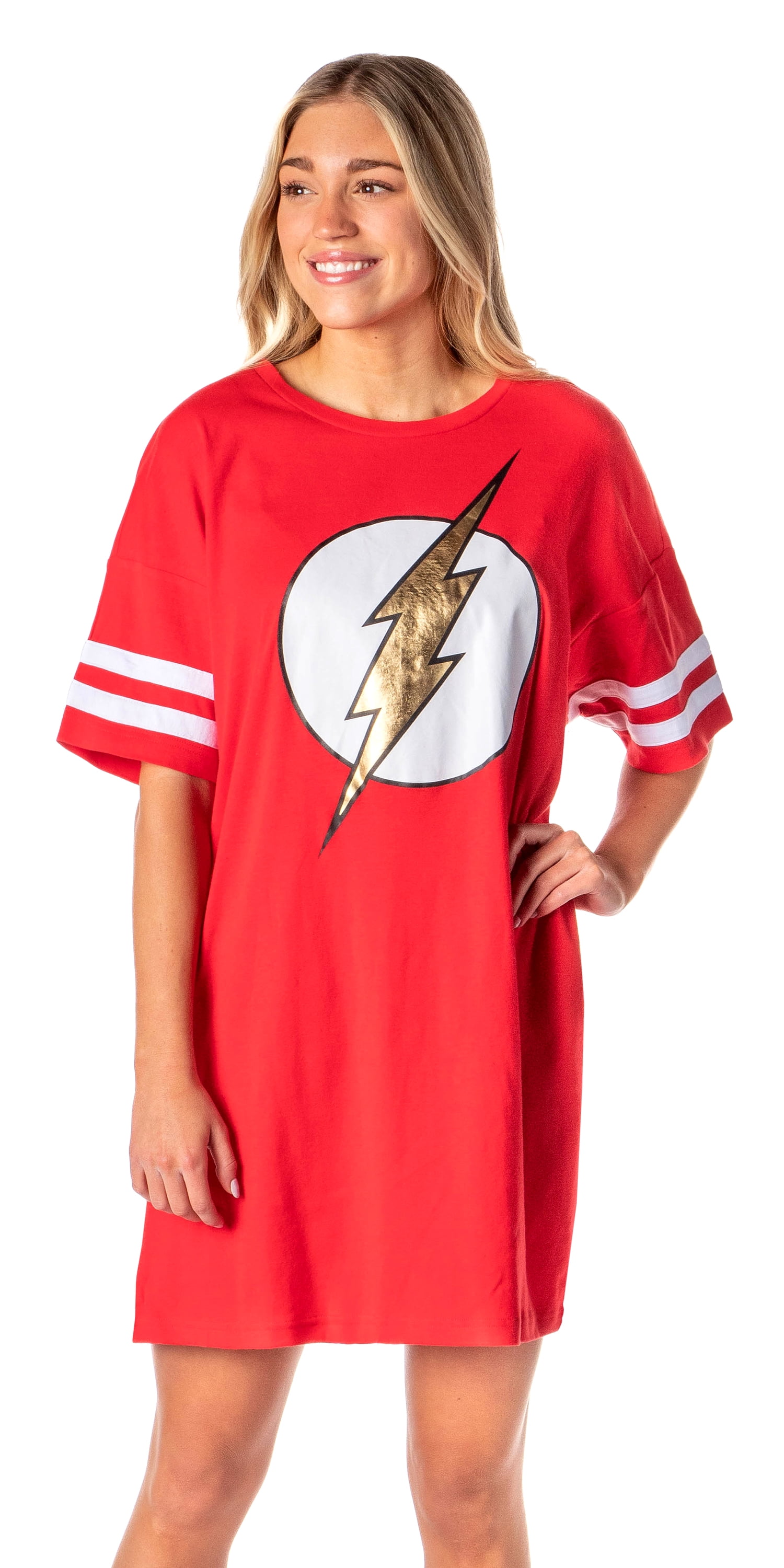 DC Comics Womens' The Flash Classic Symbol Nightgown Pajama Shirt Dress ...