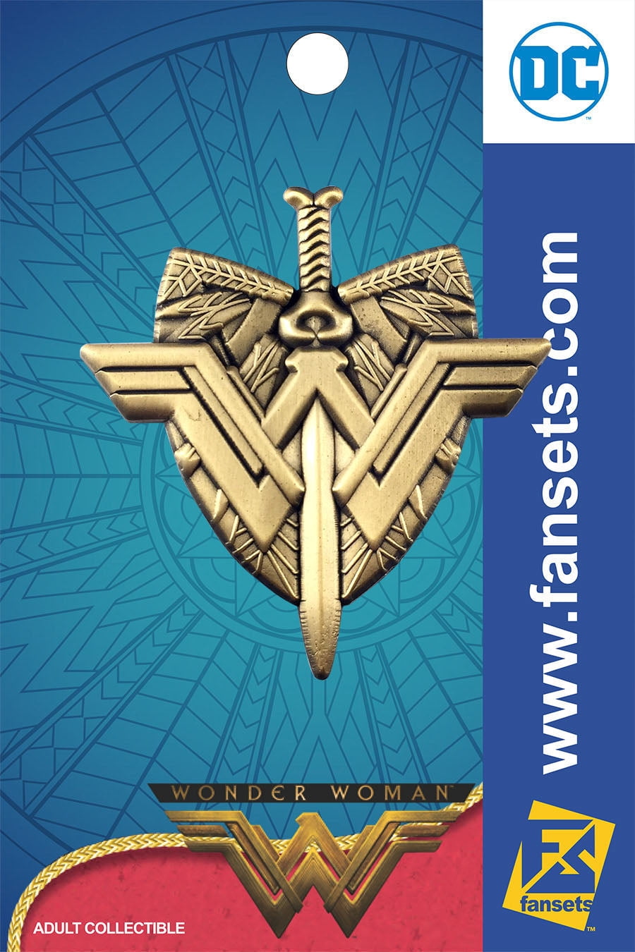DC Comics Wonder Woman Movie Logo CREST with SWORD Licensed FanSets Pin ...