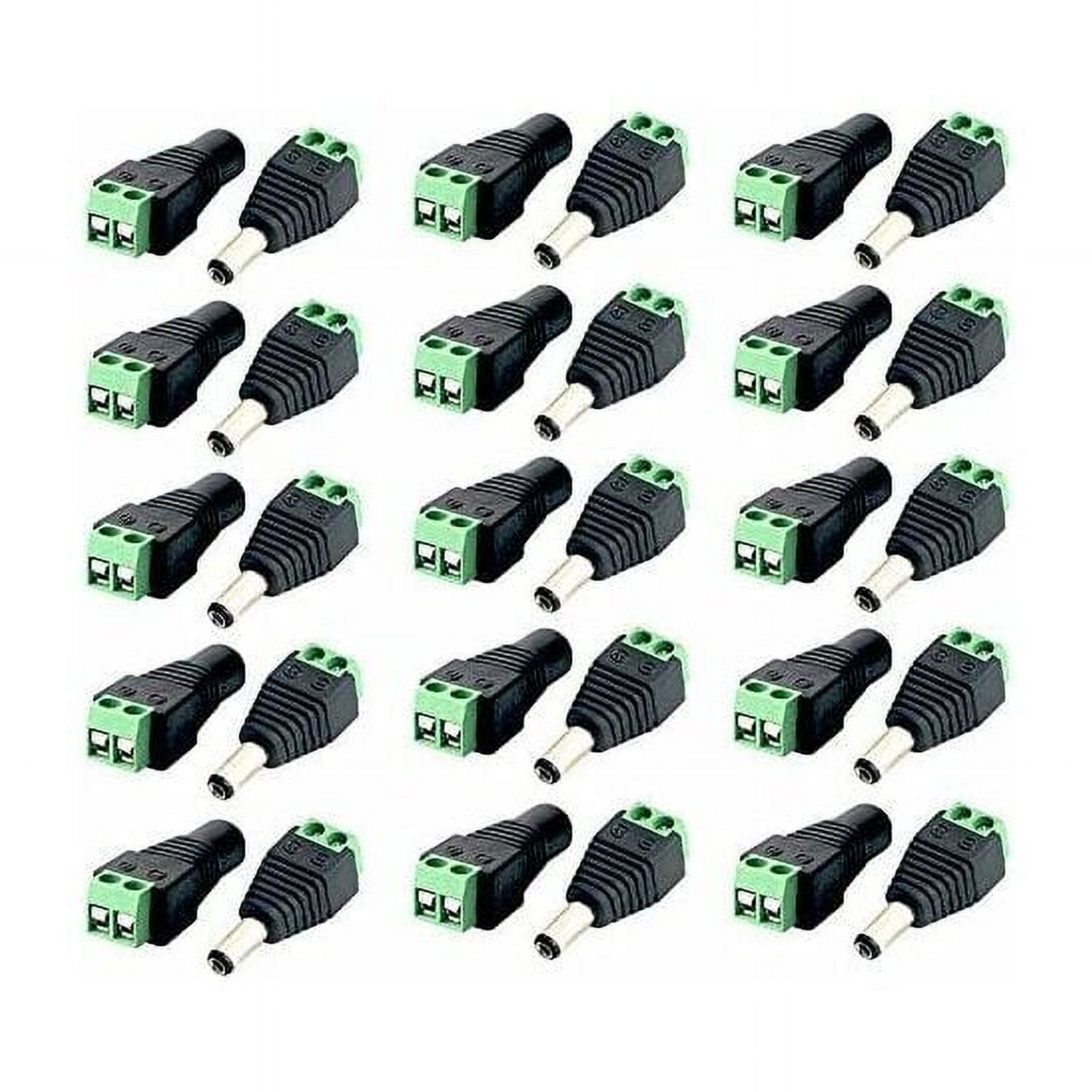 DC Connector 12V 30 Pieces DC Male and Female DC Connector Plug Adapter ...