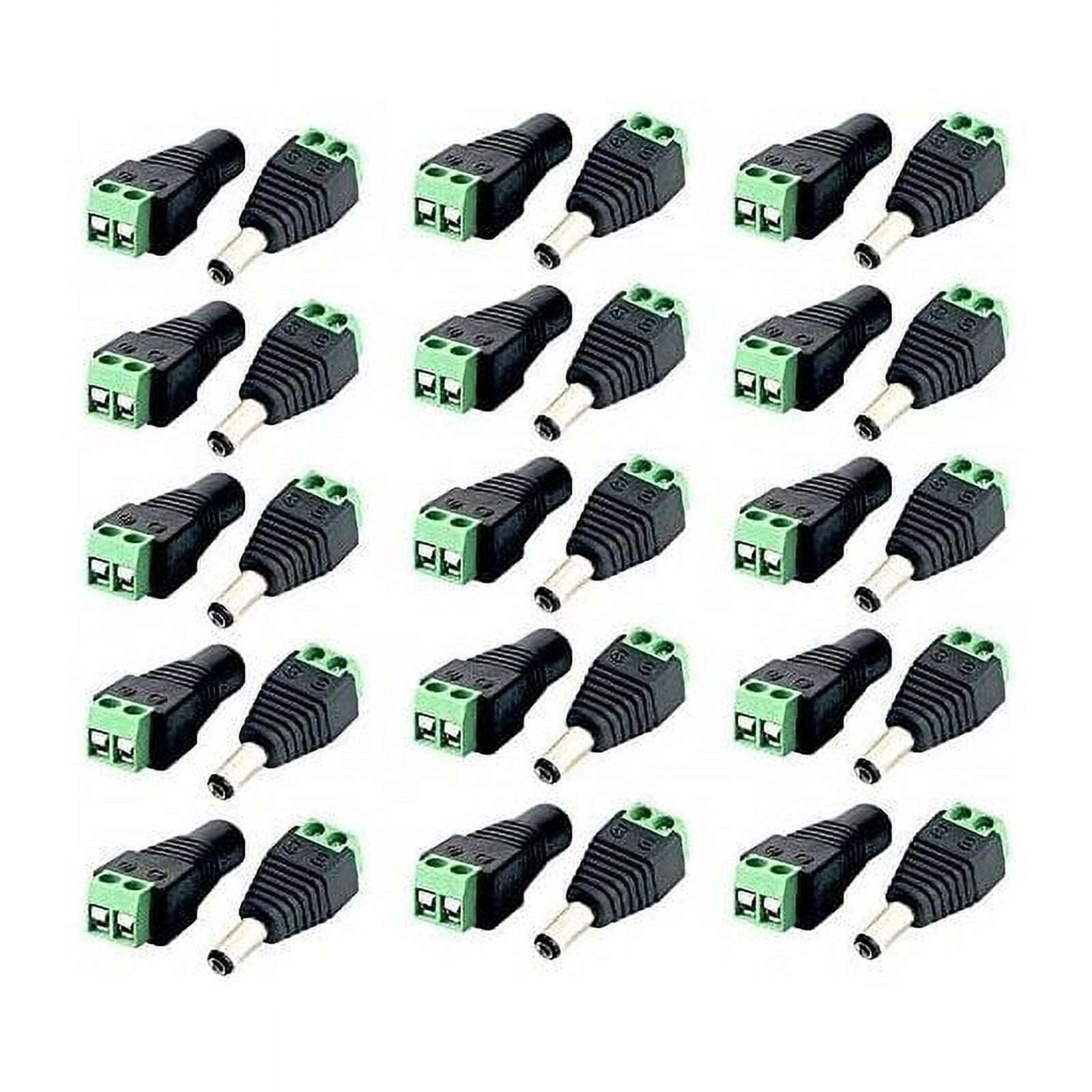 DC Connector 12V 30 Pieces DC Male and Female DC Connector Plug Adapter ...